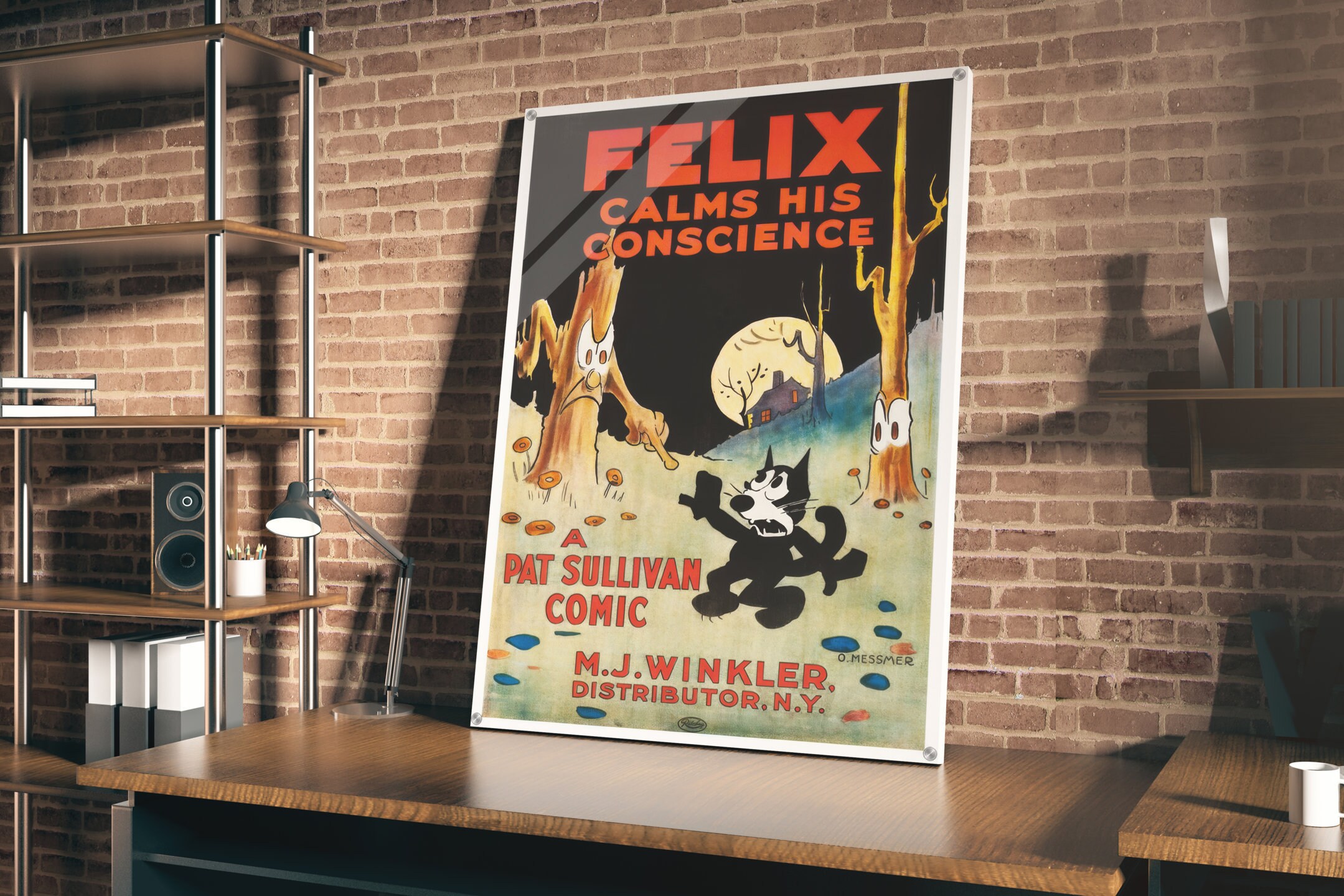 Felix the Cat American Acrylic Poster, Classic Movie Wall Art of This ...