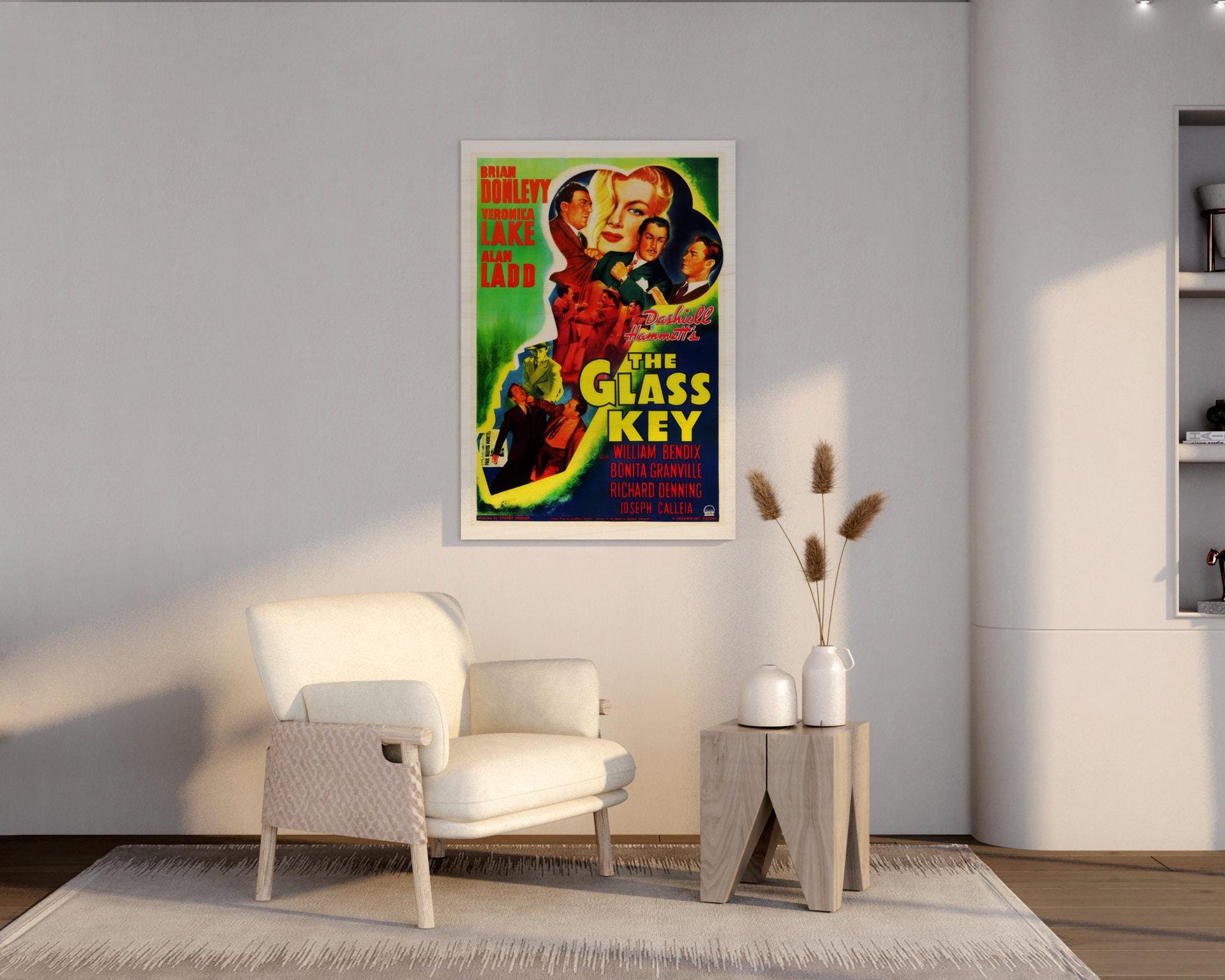 The Glass Key American Wooden Poster, High-quality Movie Print of This ...