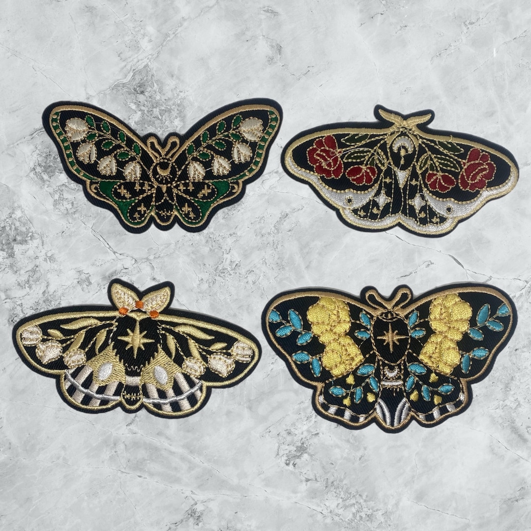 Aesthetic Moth Embroidered Iron on Patch for Jackets Clothing Bags Hats ...
