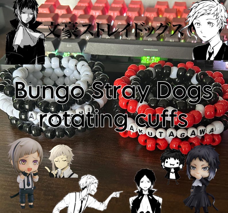 Bungo Stray Dogs Mini Rotating Cuffs | Anime | Bsd | Customized ...