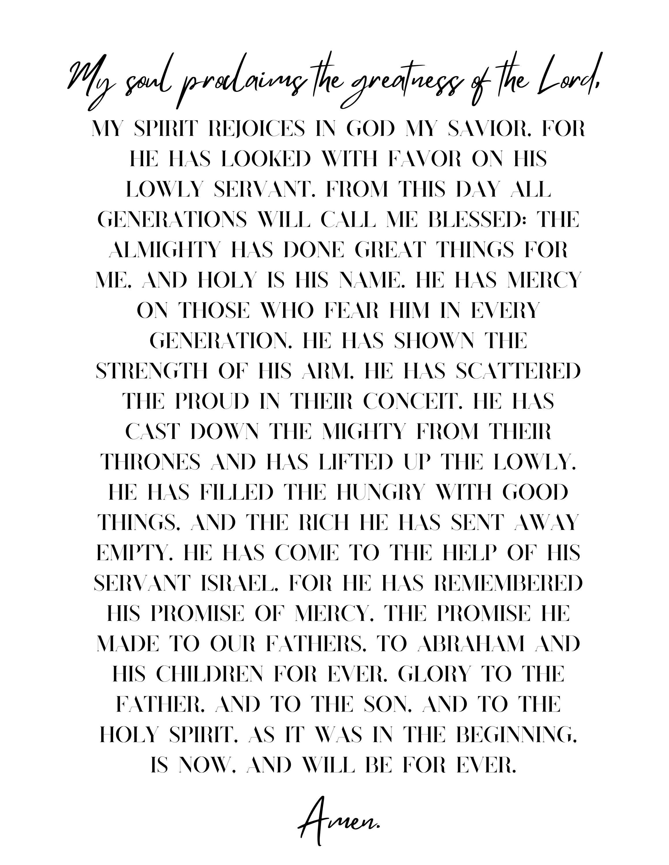 Magnificat Prayer - Etsy