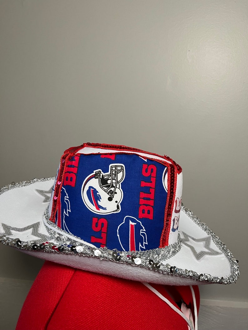 Party Cowboy Buffalo Bills Inspired Cowboy Hat NFL Football Bling ...