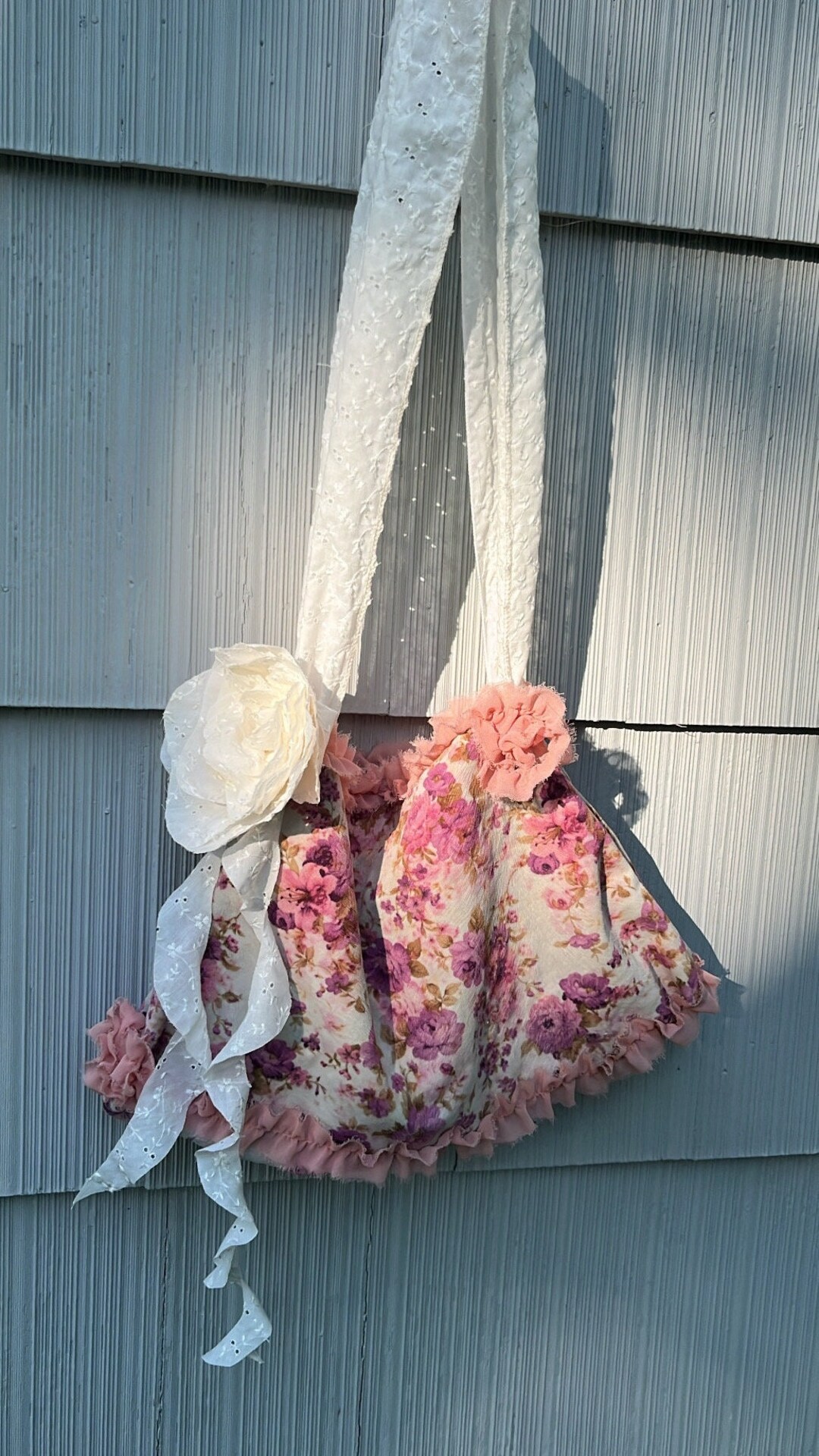 Shabby Chic Velvet Rococo Ruffle Victorian Peasant Crossbody Tote Bag ...