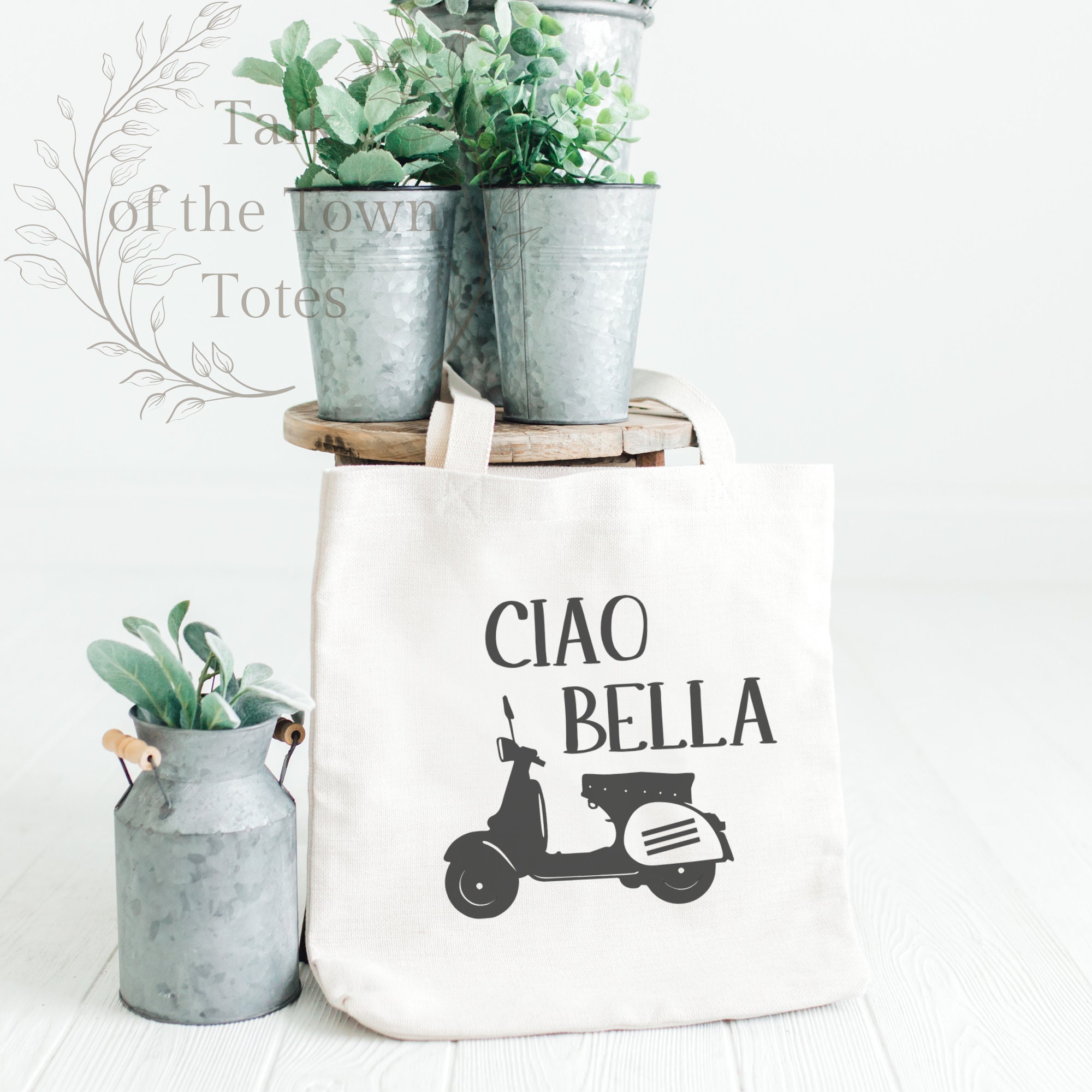 Ciao Bella Vespa Tote. Sturdy Stylish Practical Canvas Bag. Versatile ...
