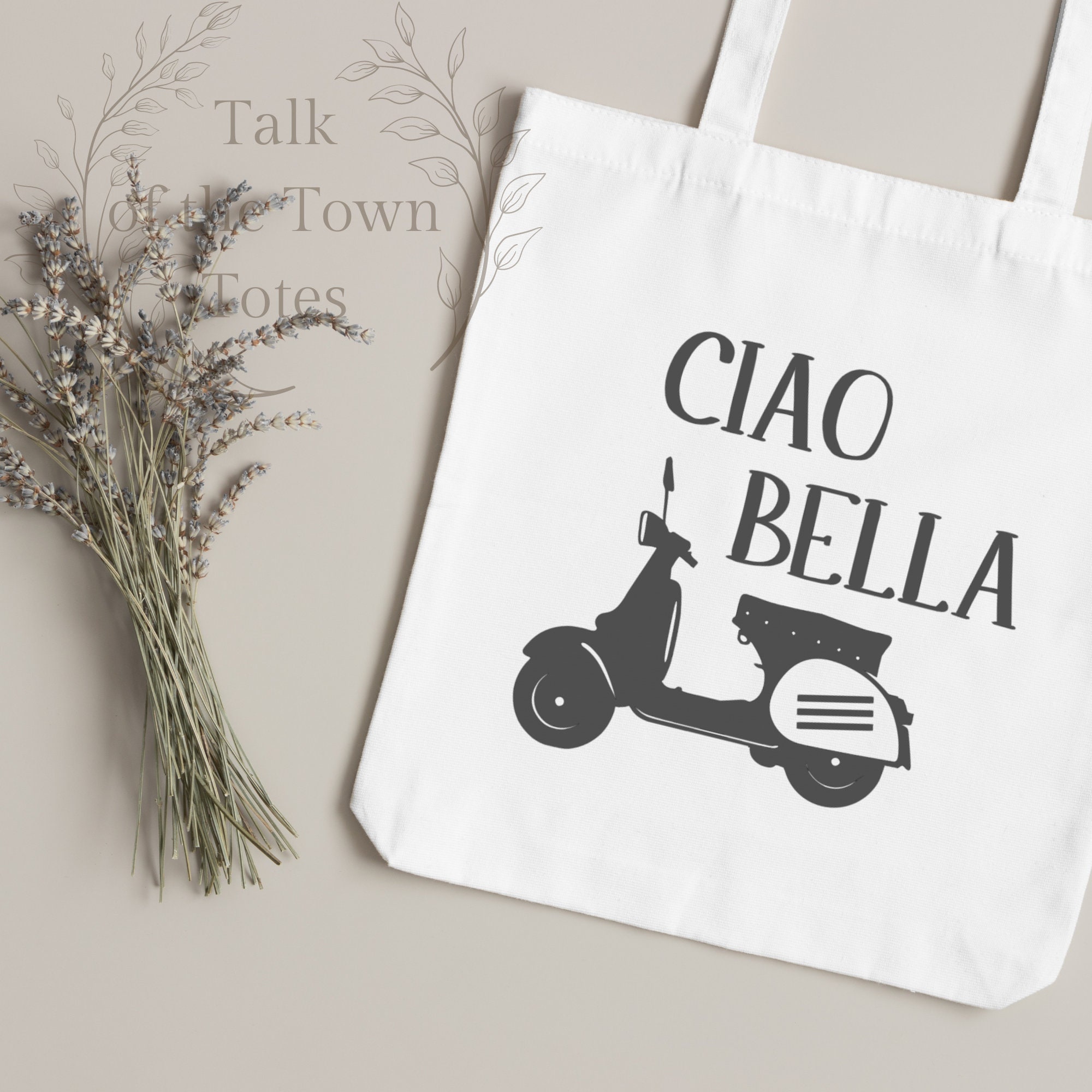 Ciao Bella Vespa Tote. Sturdy Stylish Practical Canvas Bag. Versatile ...