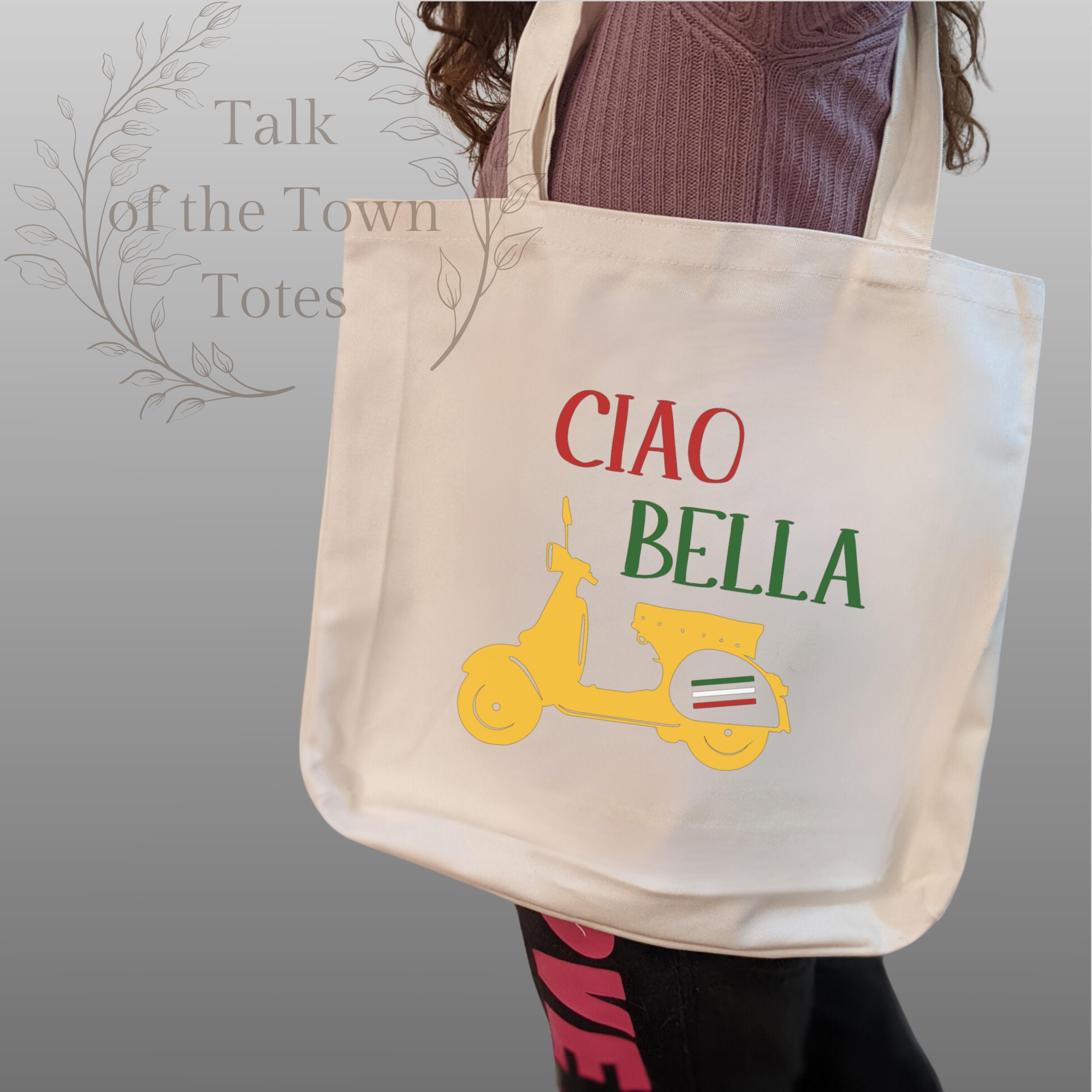 Ciao Bella Vespa Tote. Sturdy Stylish Practical Canvas Bag. Versatile ...