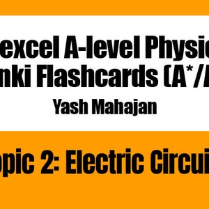 Edexcel A-level Physics Anki Flashcards Topic 3: Electric Circuits - Etsy