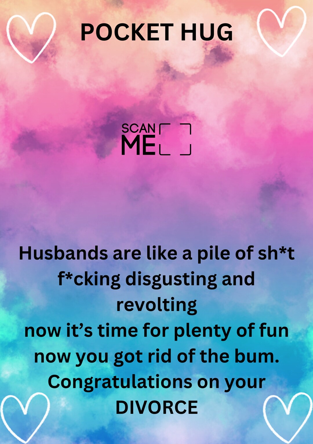 Rude Pocket Hug Card. Emotional Hug Card. Commercial PNG Pocket Hug ...