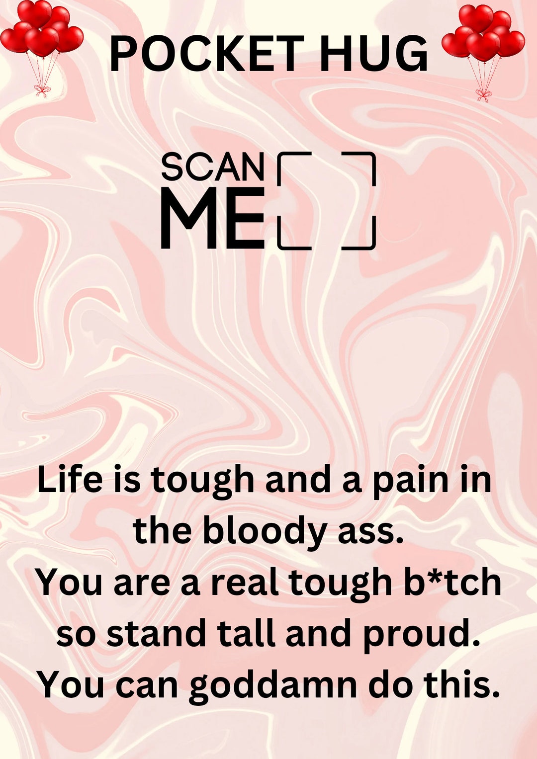 Rude Funny Pocket Hug Cards. Pocket Hug Template. Emotional Hug Card ...