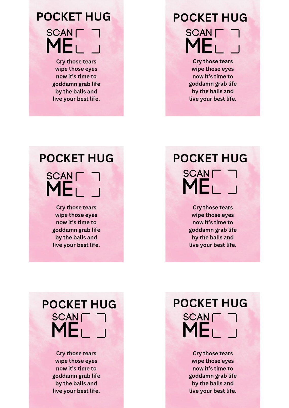 Funny Pocket Hug Cards. Pocket Hug Card Template. Digital Download ...