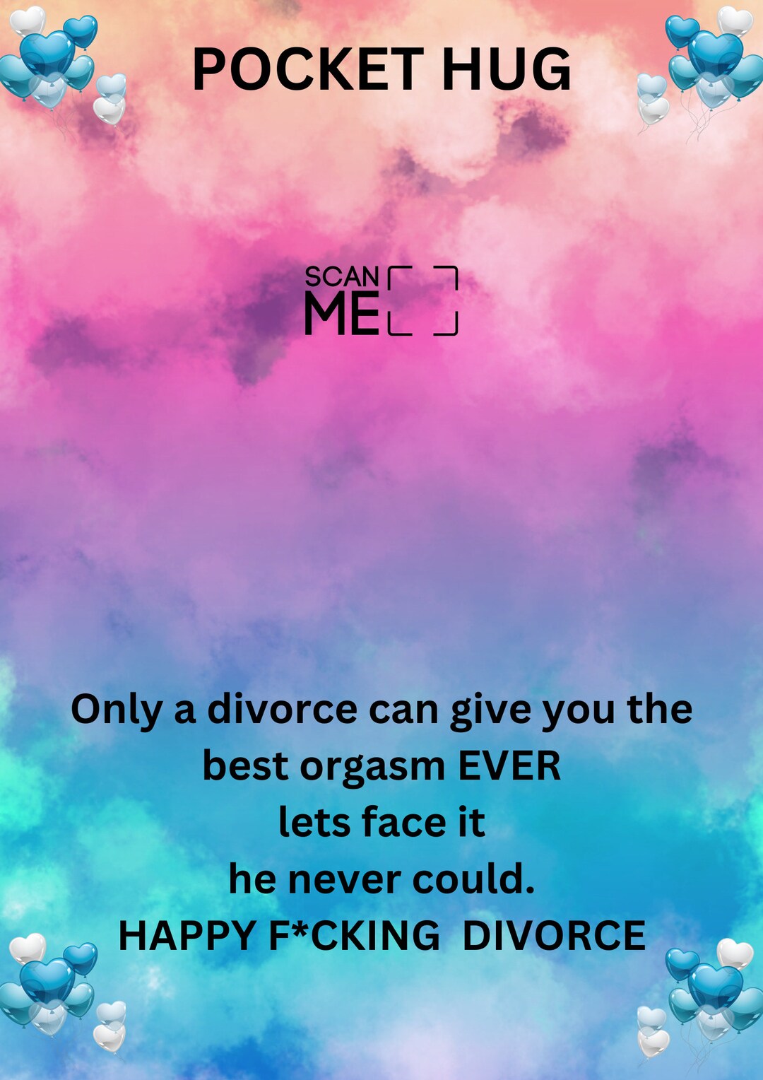 Rude Funny Pocket Hug Card. Emotional Pocket Hug Card. Printable Pocket ...