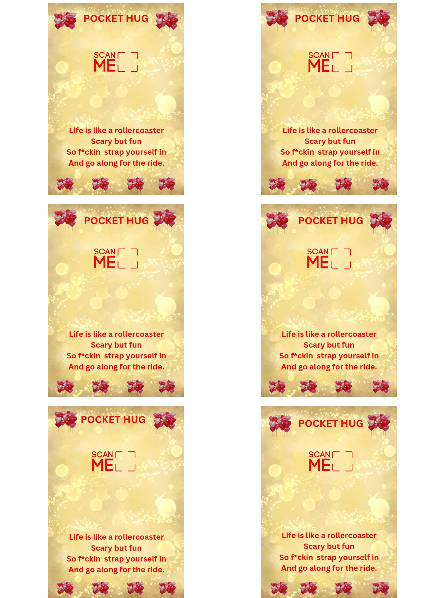 Funny Rude Pocket Hug Cards. Pocket Hug Templates. Emotional Hug Cards ...