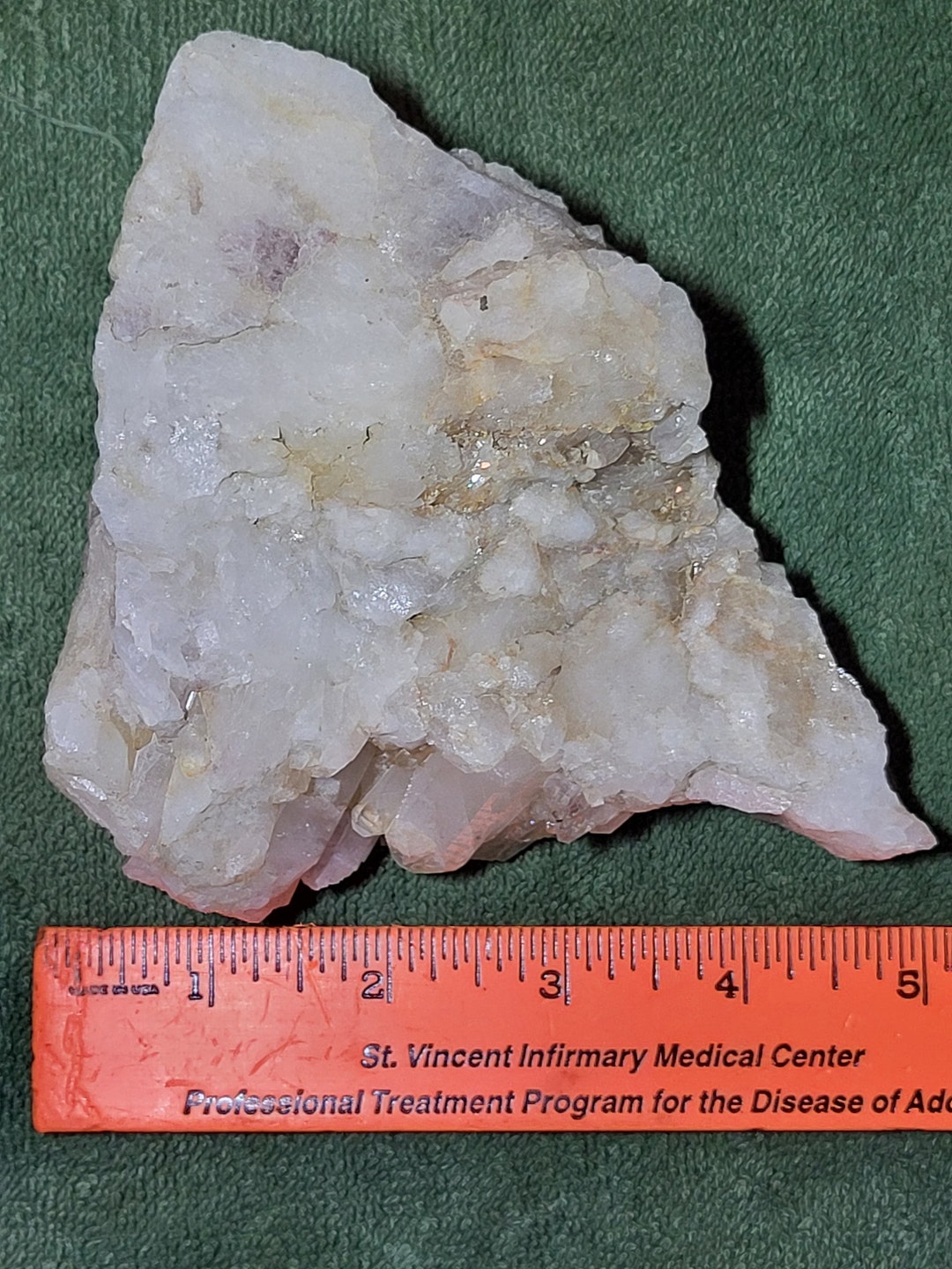 Raw White Quartz, Flat Piece With Crystals on Narrow Side. - Etsy