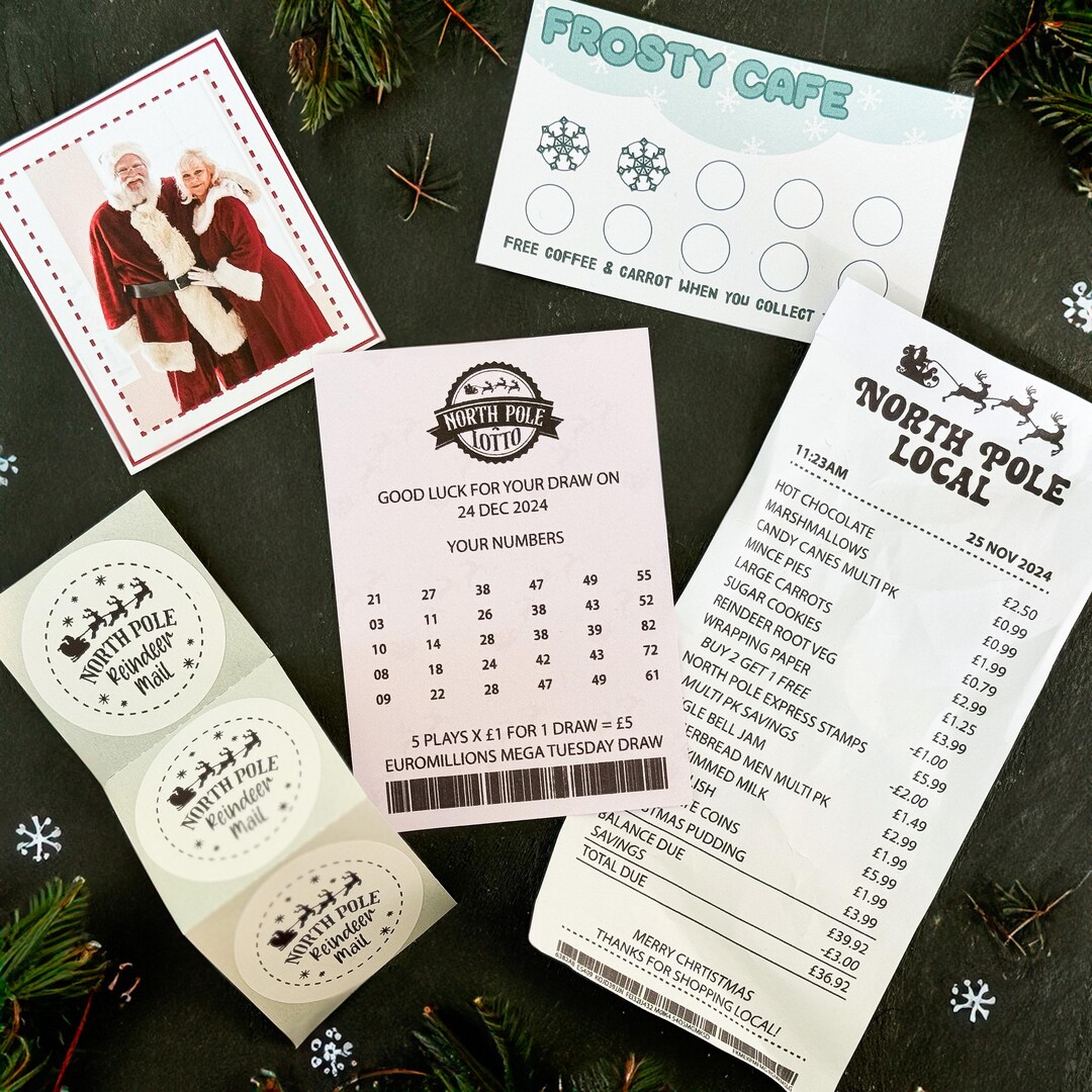 Santa’s Lost Wallet Contents - Lots Bits & Bobs - North Pole Receipt ...