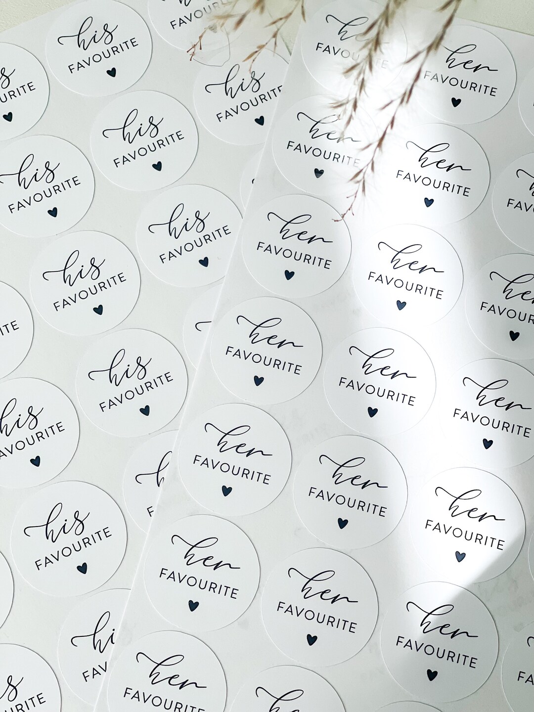 2 Pcs - His & Her Favourite Sticker Sheets. His Favourite Sweets. Her ...