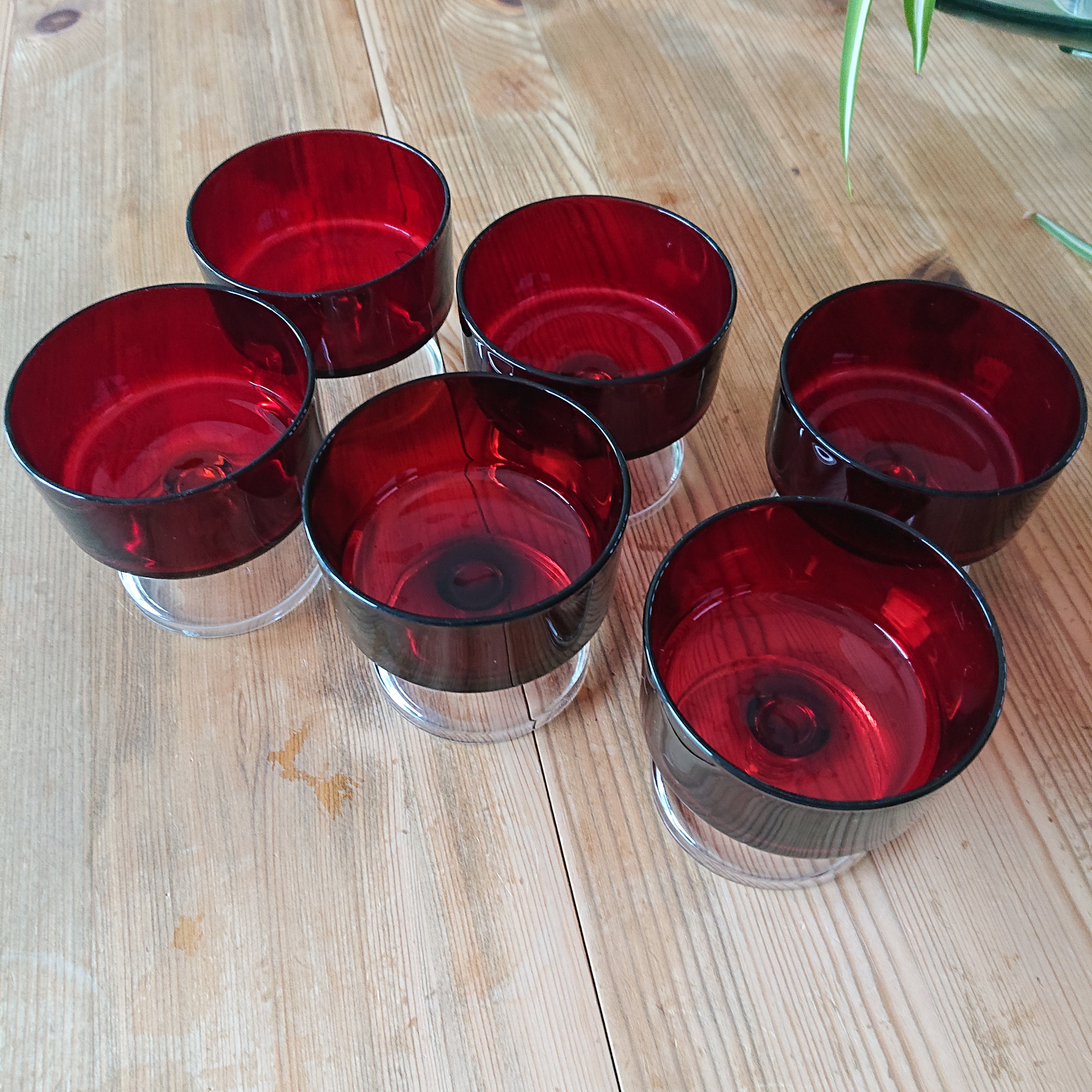 Luminarc French Vintage Ruby Red Glass Sundae Dishes - Etsy