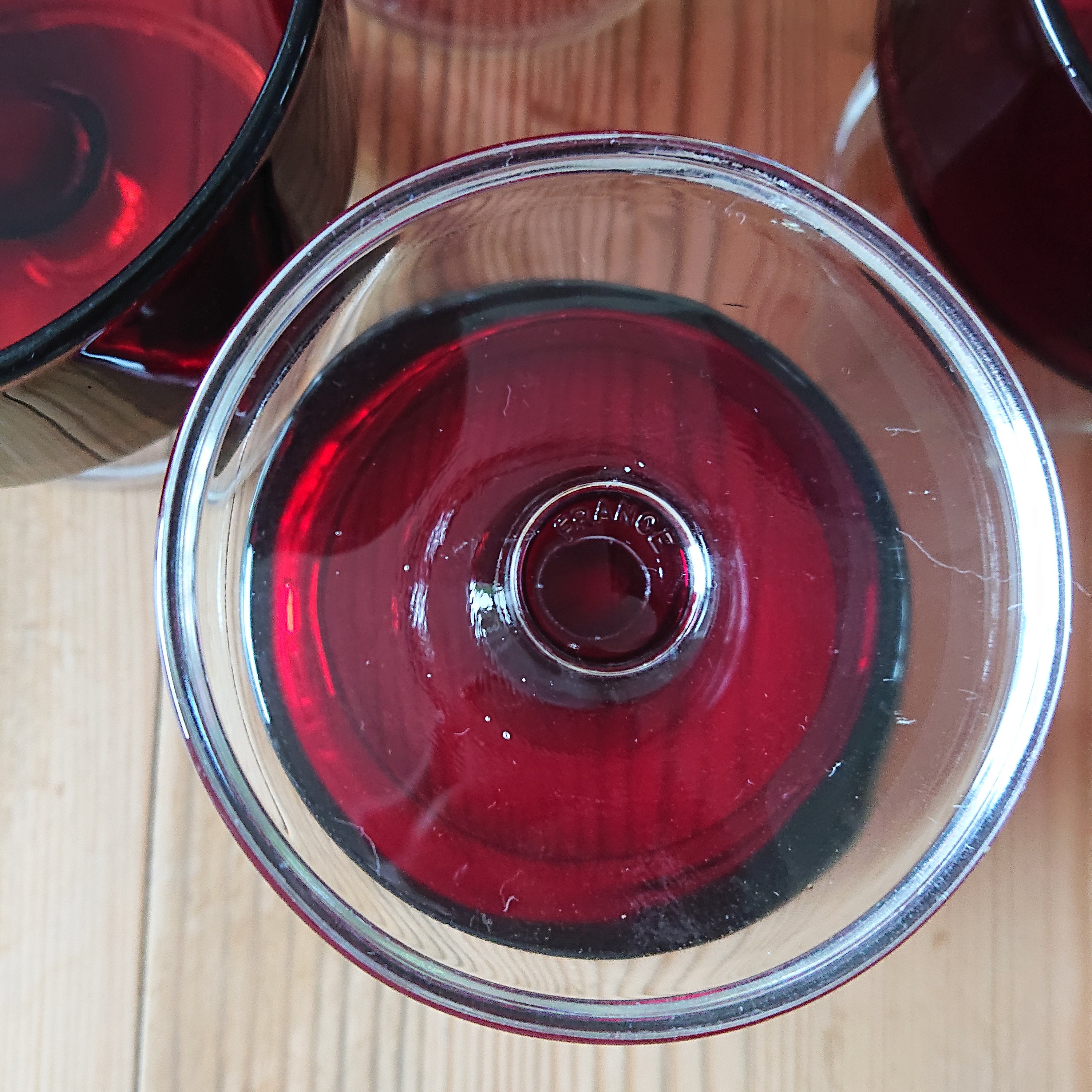 Luminarc French Vintage Ruby Red Glass Sundae Dishes - Etsy