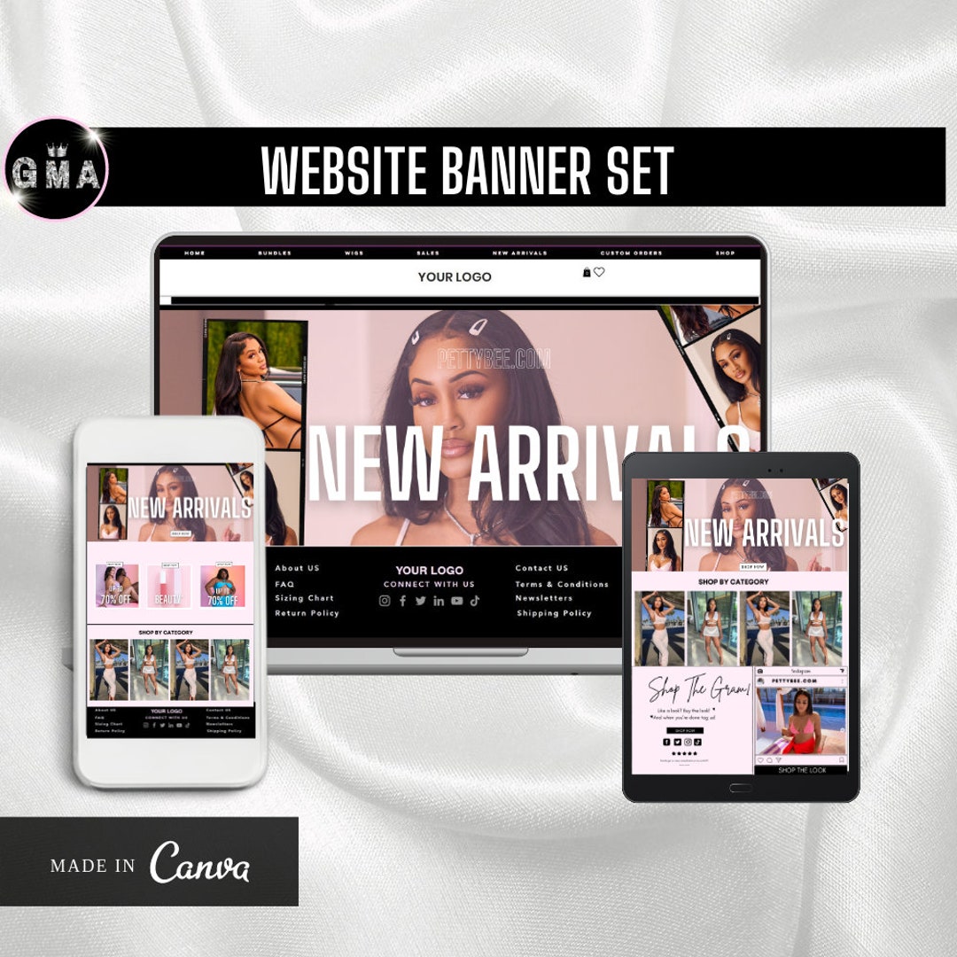 DIY Boutique Banner Set, DIY Shopify Web Banners, DIY Wix Website ...