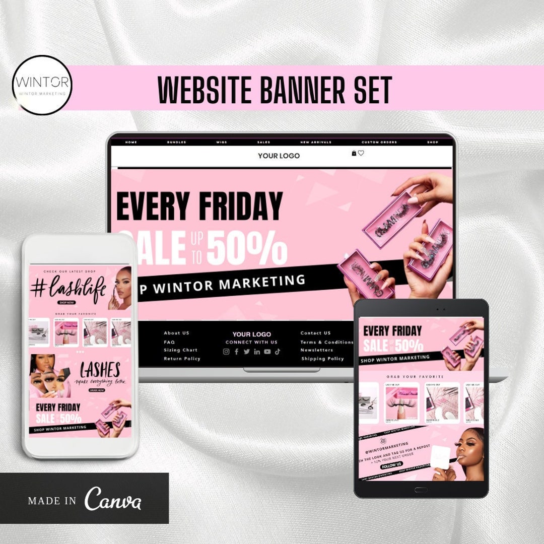 DIY Boutique Banner Set, DIY Shopify Web Banners, DIY Wix Website ...