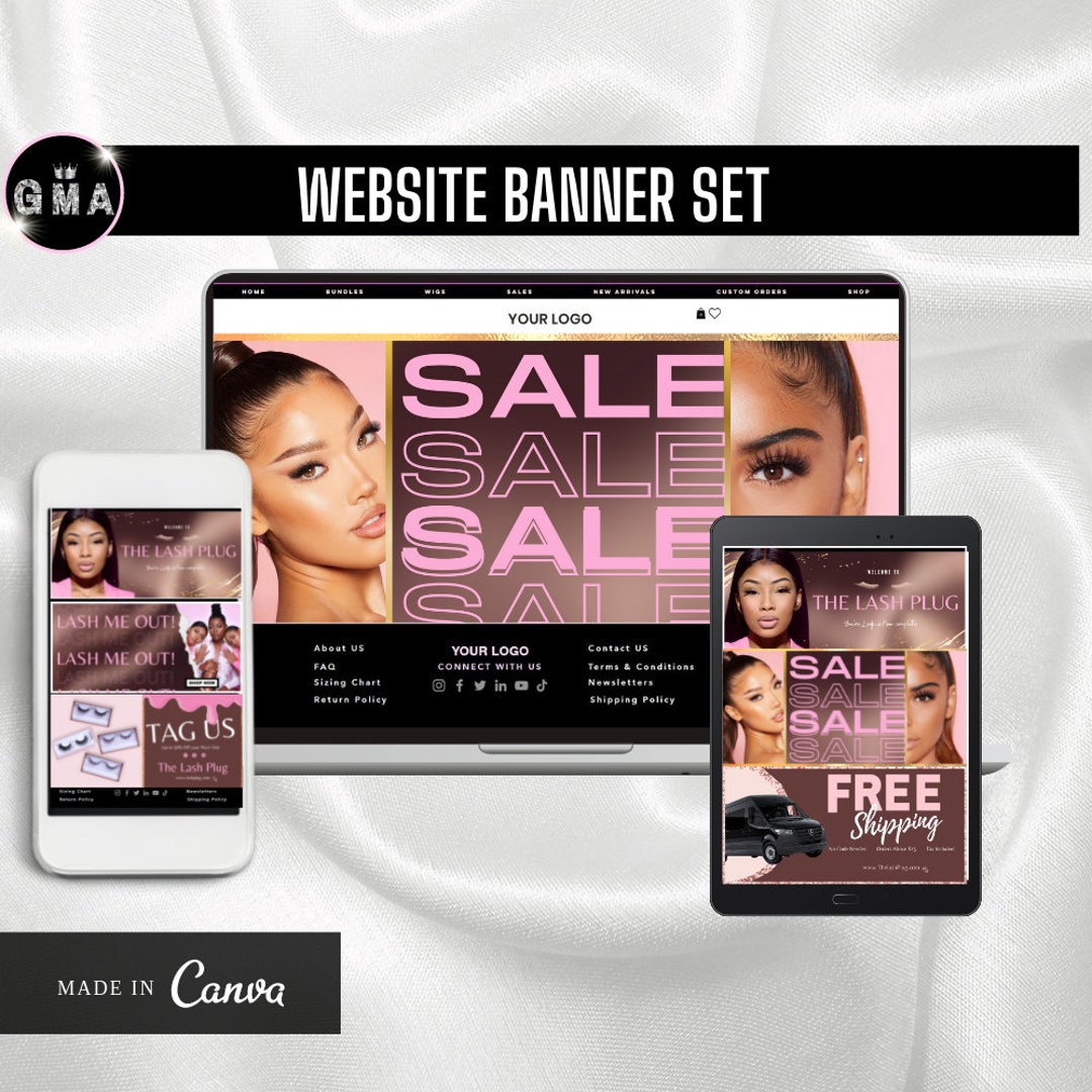 DIY Boutique Banner Set, DIY Shopify Web Banners, DIY Wix Website ...