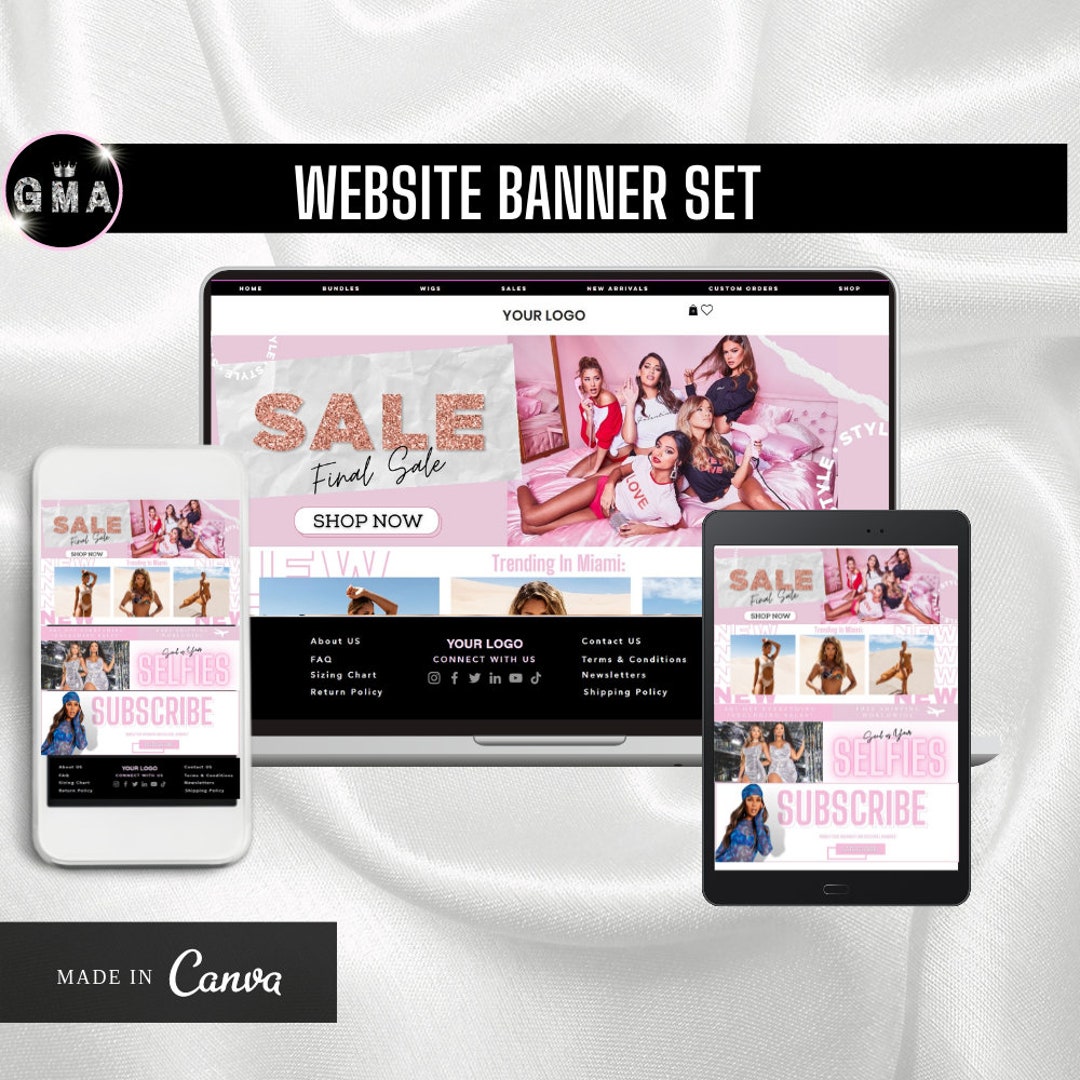 DIY Boutique Banner Set, DIY Shopify Web Banners, DIY Wix Website ...