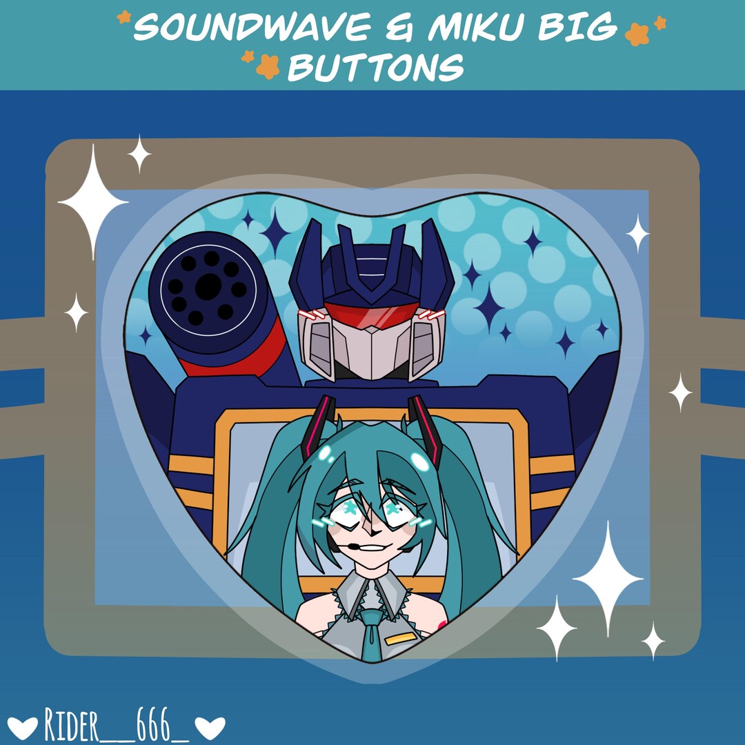 Soundwave and Miku Heart Button - Etsy