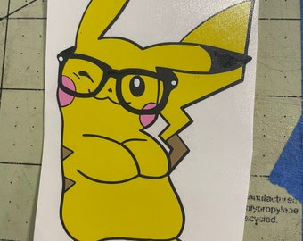 Paper Pikachu Surprise Middle Finger Peeking Vinyl Decal Stickers Anime ...