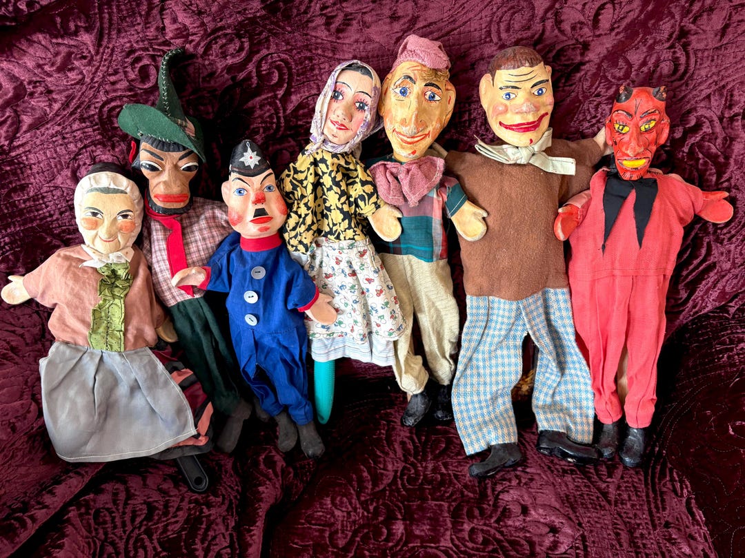Vintage Papier-mâché Punch & Judy Set: 1930s Folk Art Dolls - Etsy