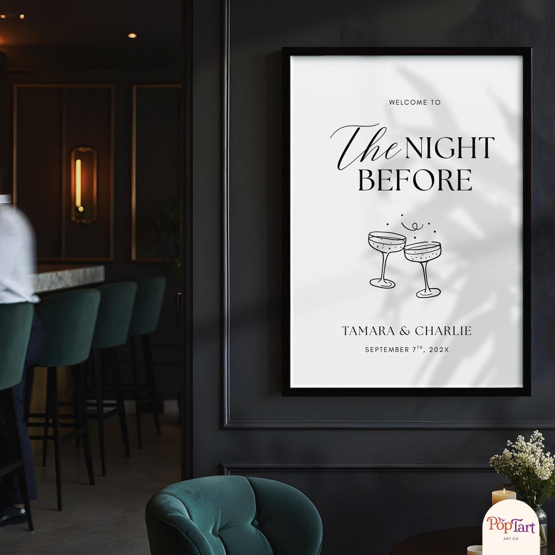 Rehearsal Dinner Welcome Sign Template: Elegant Canva Design (digital ...