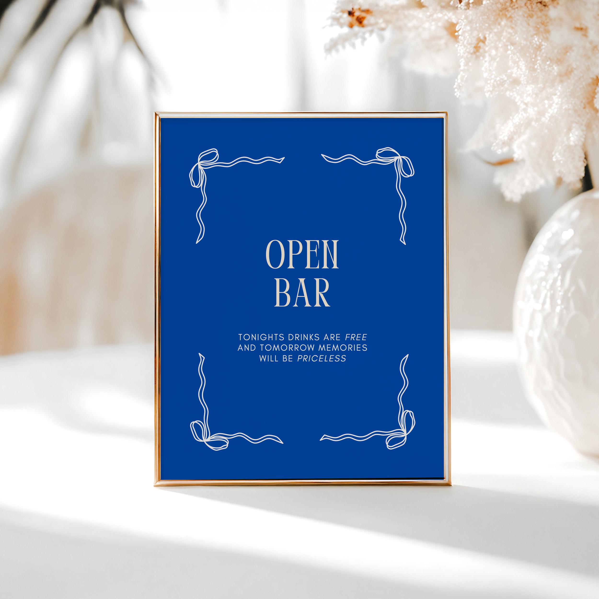 Vintage Blue Wedding Sign Templates: Editable Canva Bundle (digital ...