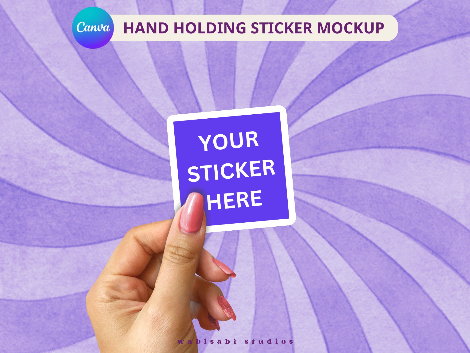 Female Hand Holding Sticker Mockup, Editable Template, With Realistic ...