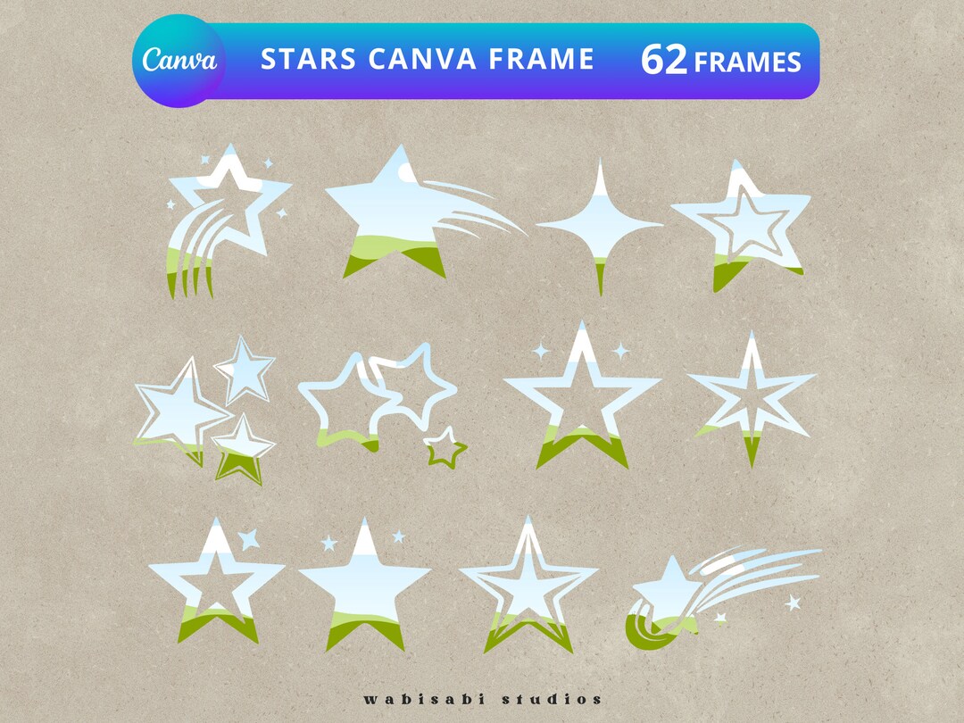 Fill Your Own STARS Design, Sparkle Designs, Editable Canva Frame ...