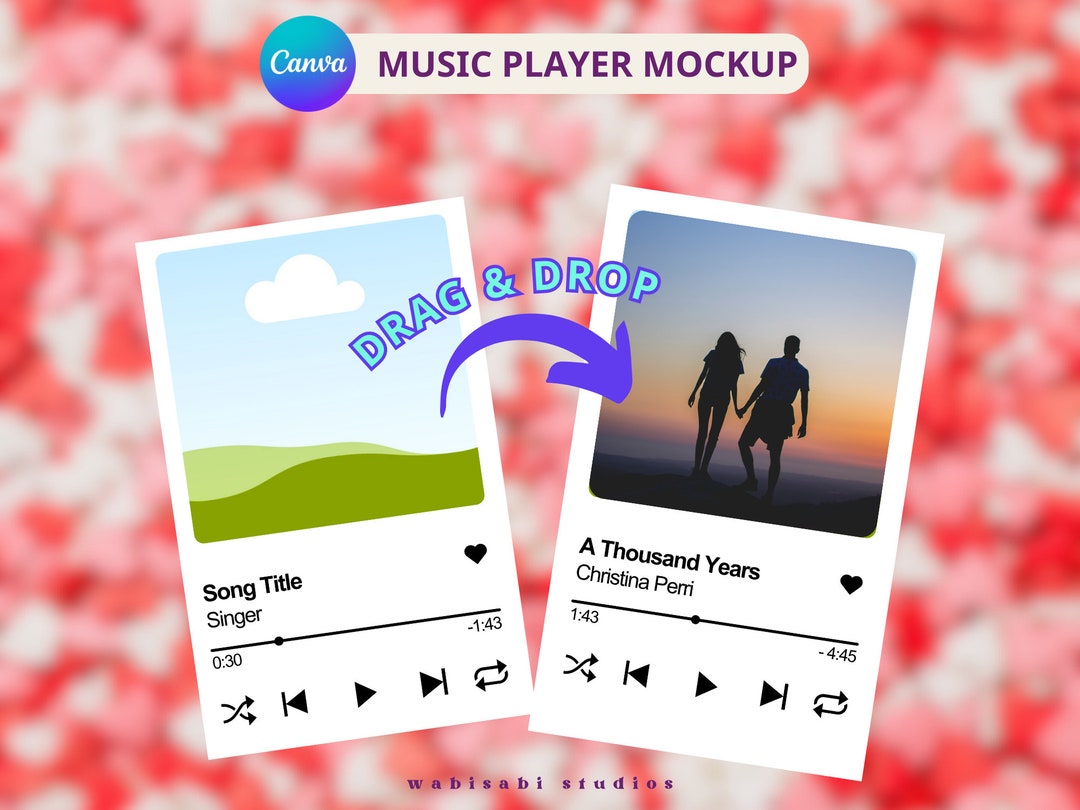 Music Player Template Mockup, Easy Drag and Drop, Customizable Create ...