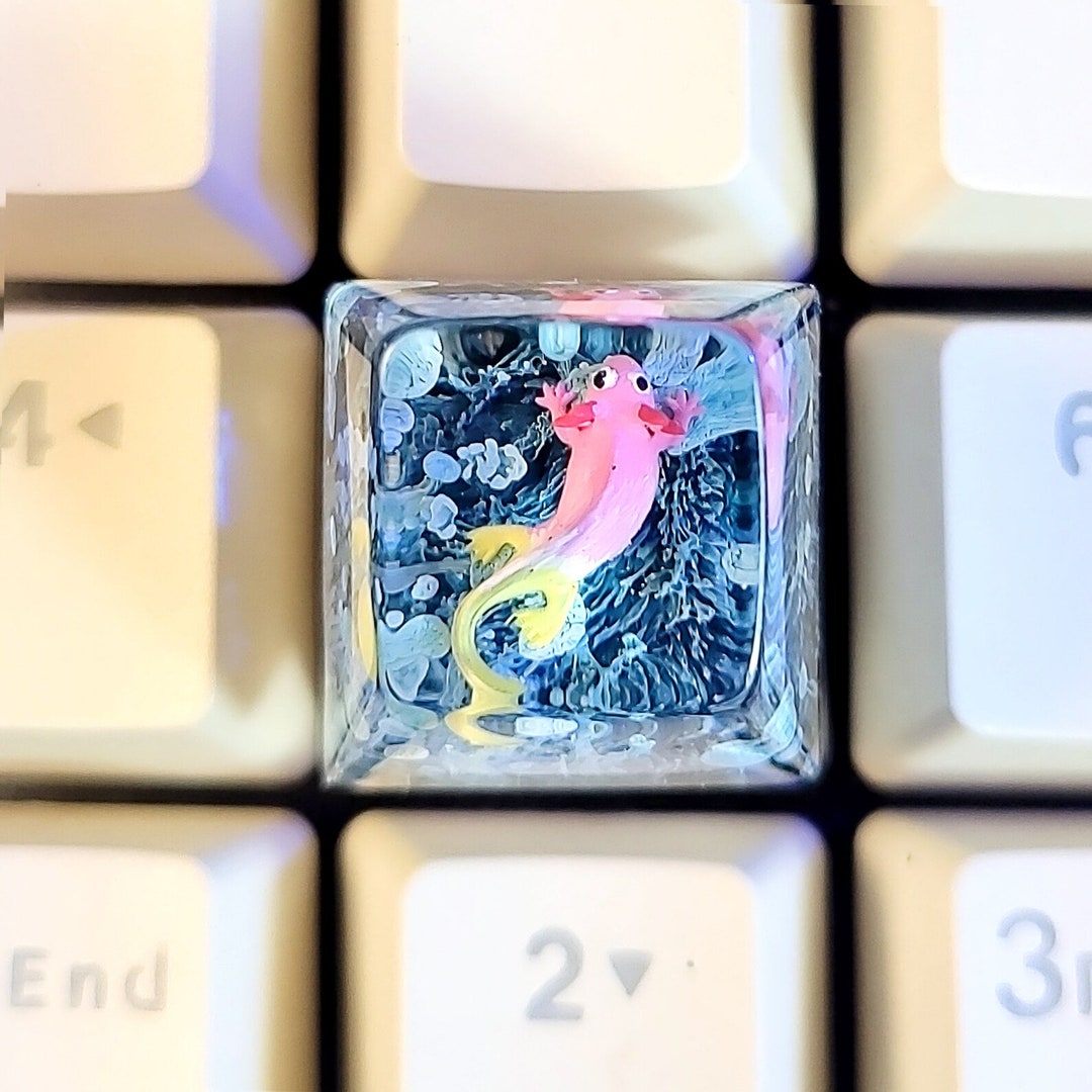 Colorful Axolotl Artisan Keycap for Cherry MX Keyboard, Minecraft ...