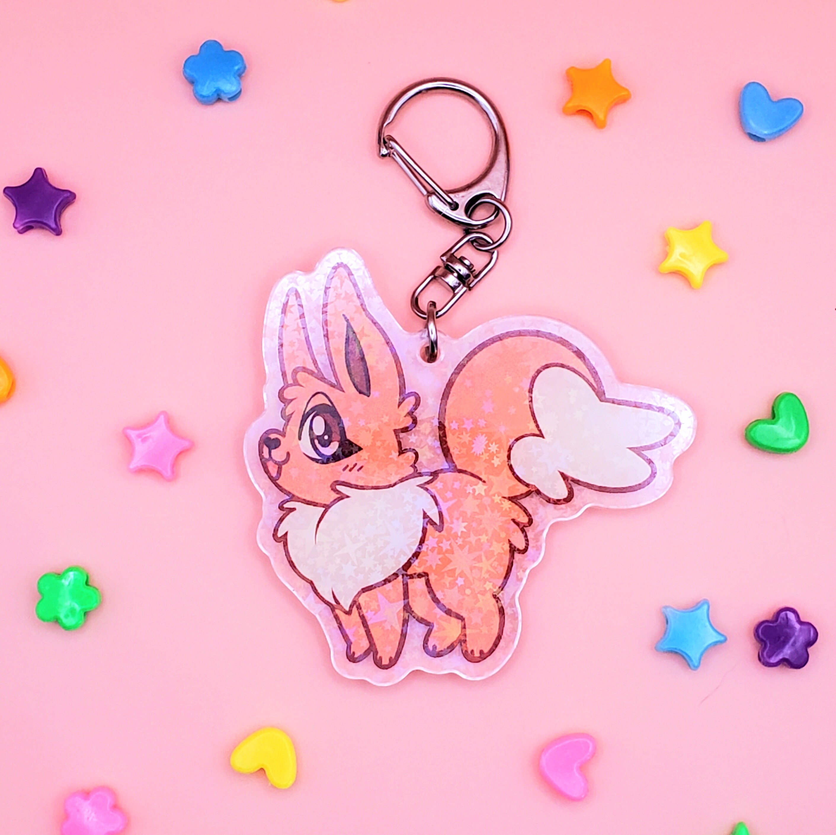 Eevee Double-sided Holo Keychain Acrylic Keychain Holographic Keychain ...