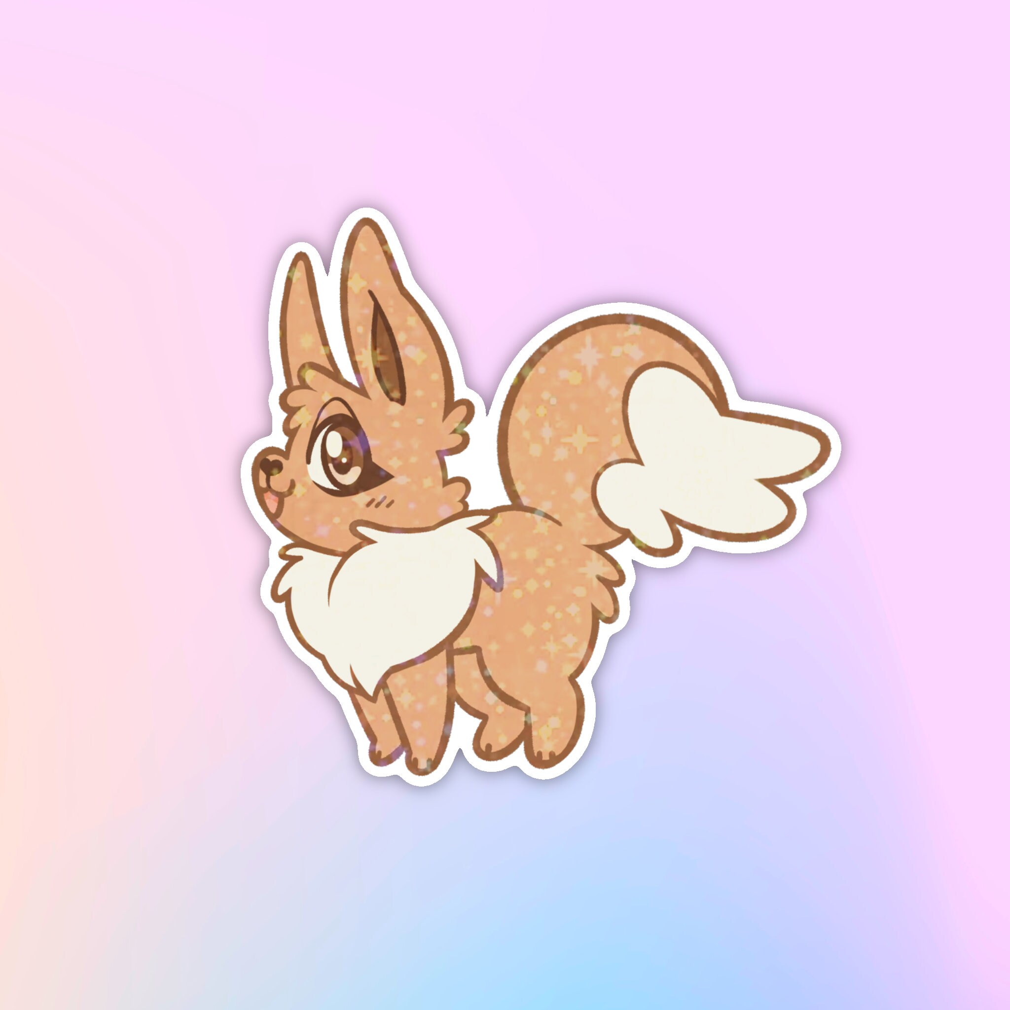 Eevee / Shiny Eevee Holo Sparkle Sticker Cute Sticker - Etsy