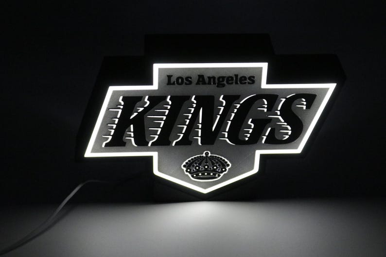 LA Kings LED Lightbox | 3D Printed Lamp | Hockey Team Night Light | LED ...