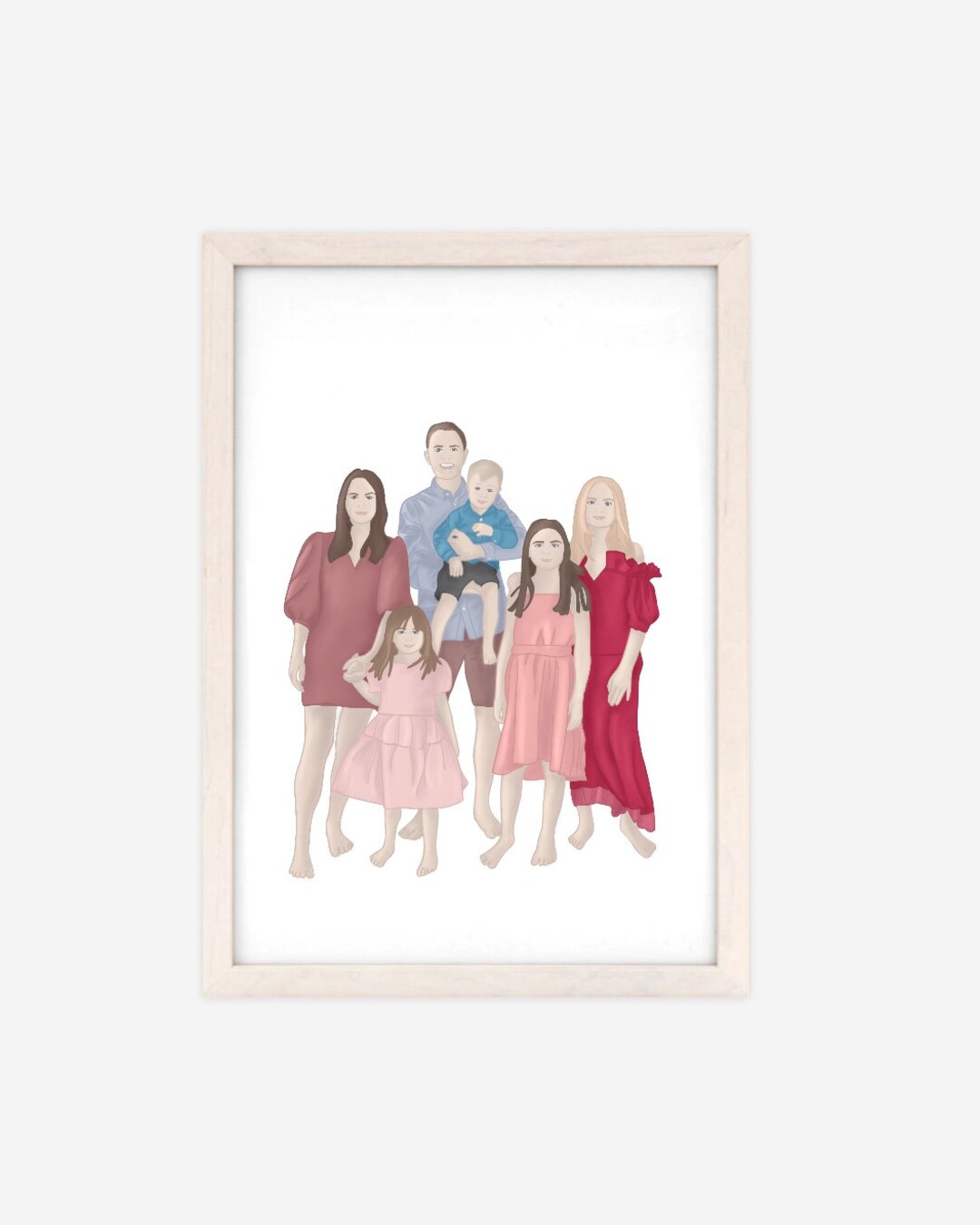 Custom Family Portrait, Custom Digital Art Portrait, Detailed ...