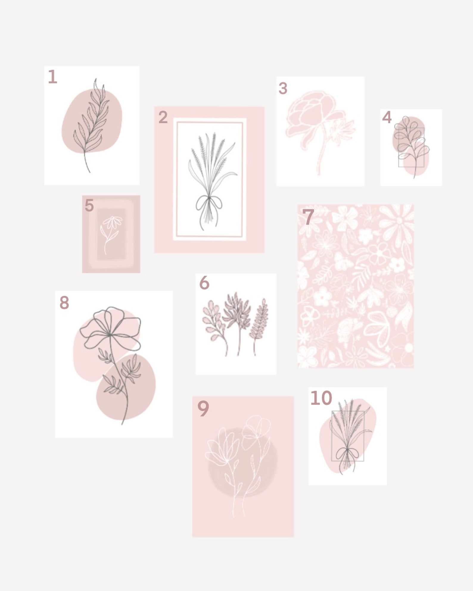 PRINTABLE Aesthetic Floral Wall Art 5 Different Colors for Bedroom ...