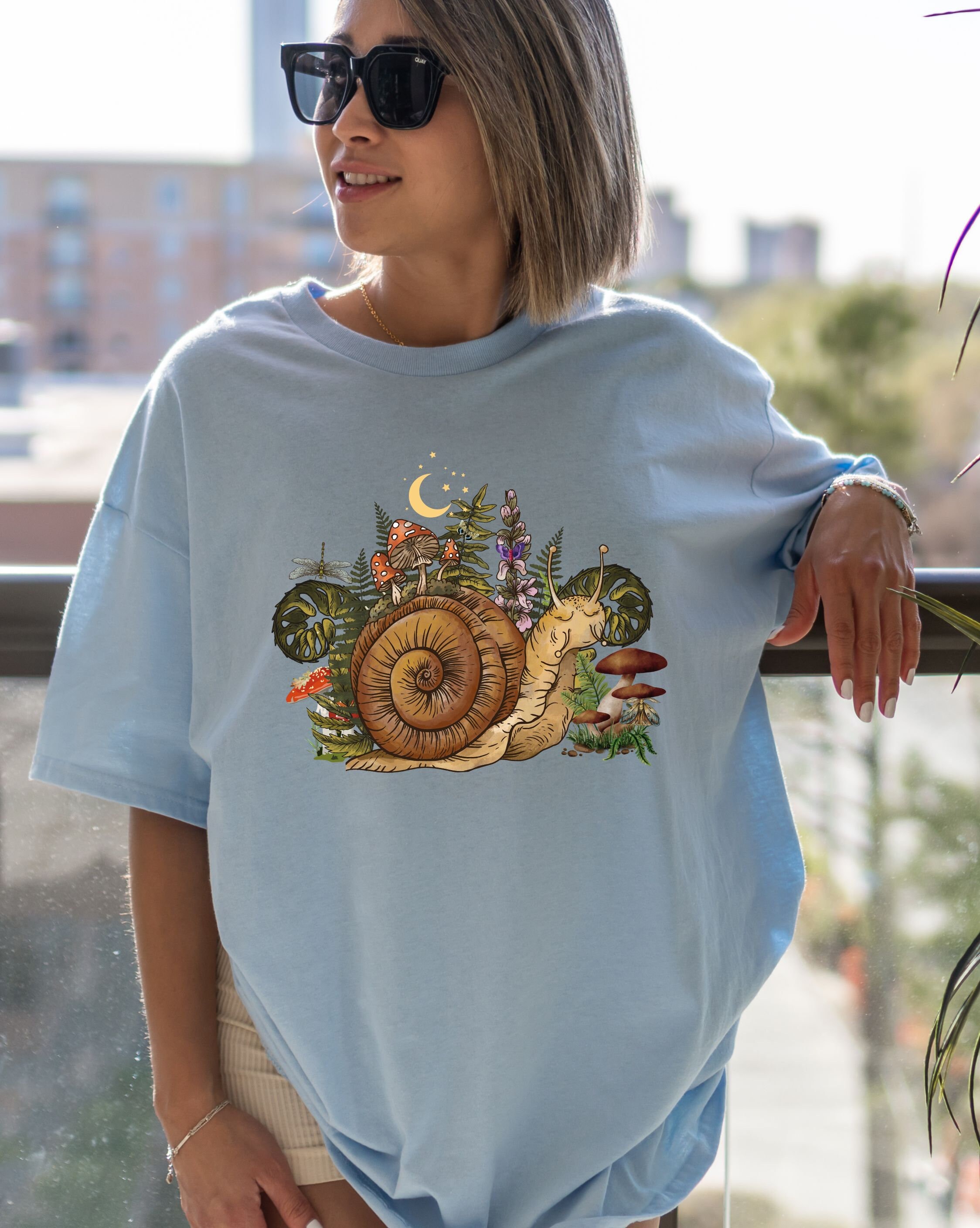 Snail Botanical Cottagecore Shirt, Goblincore Snail and Woodland ...