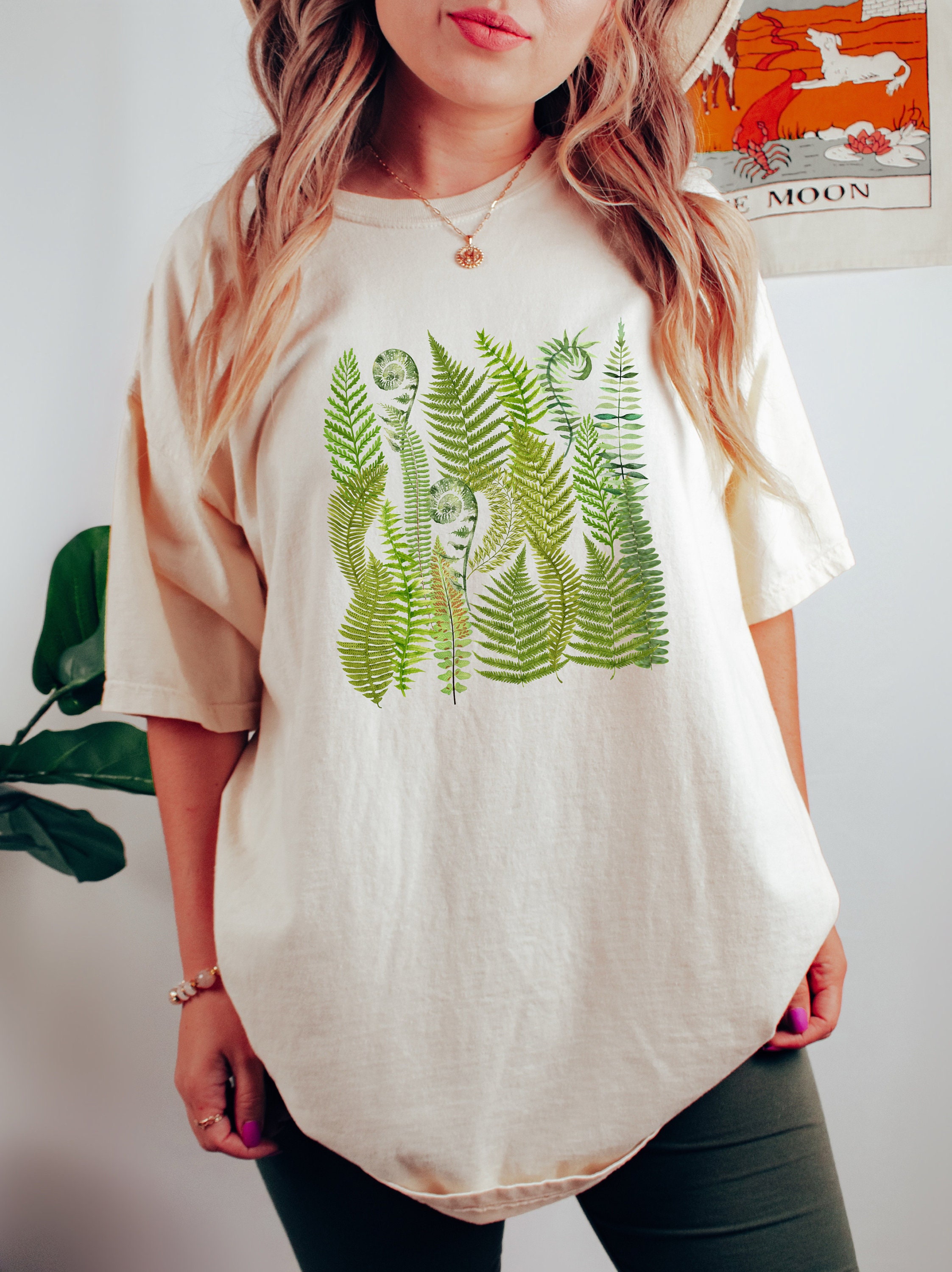 Comfort Colors Fern Shirt, Botanical Cottagecore Fern T-shirt, Women's ...