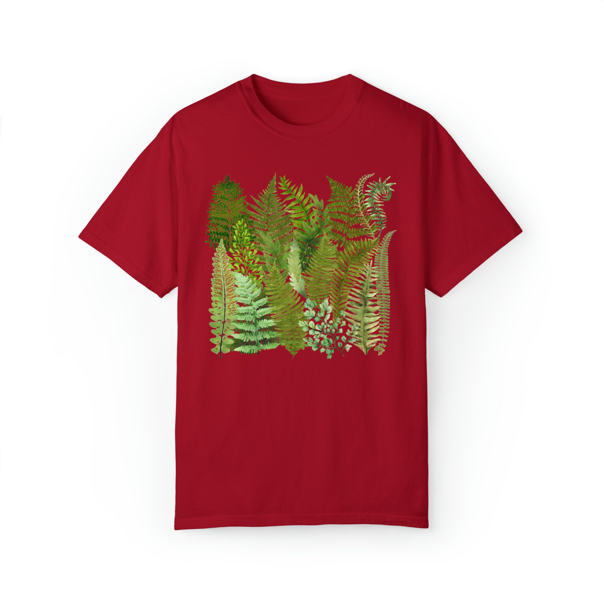 Comfort Colors Fern Shirt, Botanical Cottagecore Fern T-shirt, Women's ...