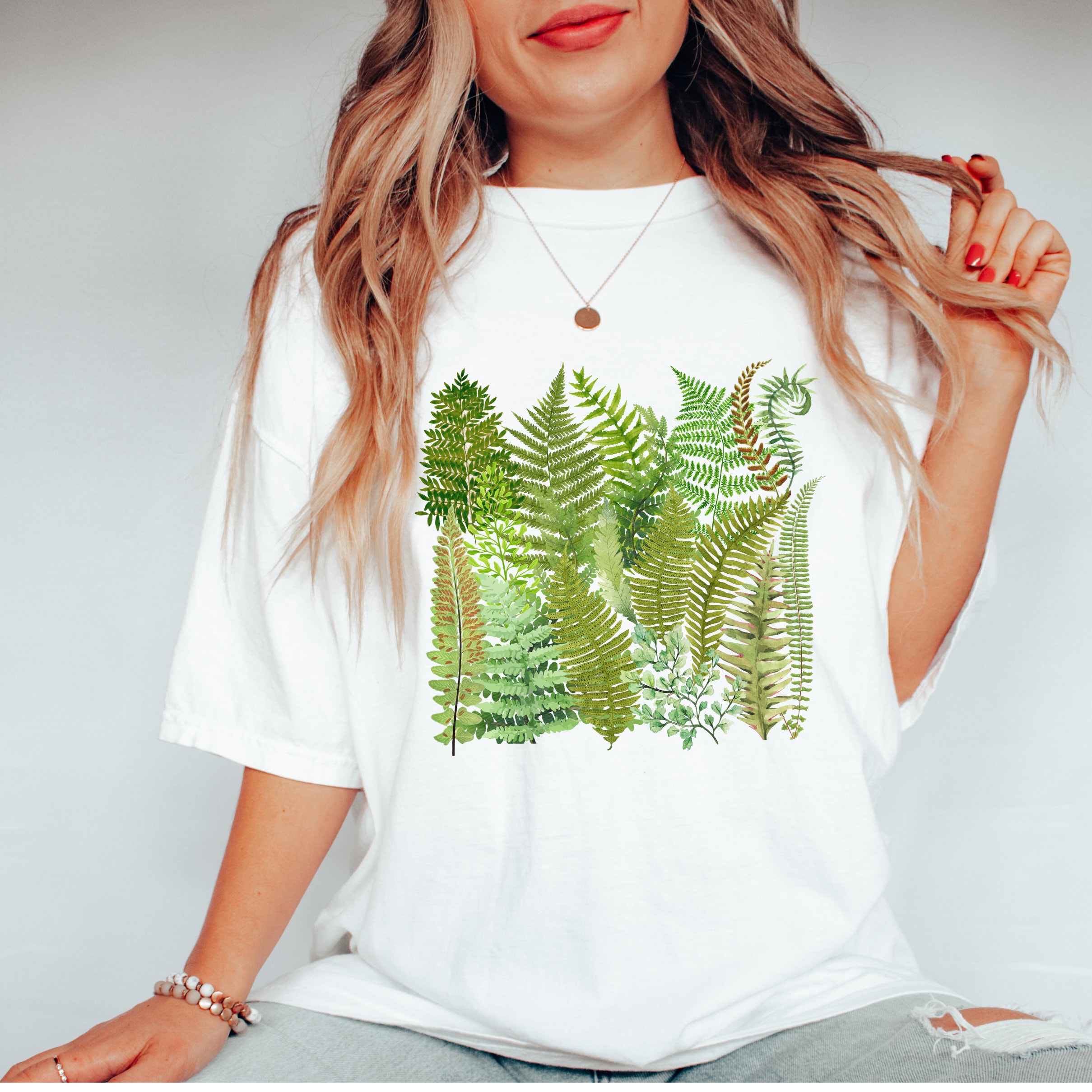 Comfort Colors Fern Shirt, Botanical Cottagecore Fern T-shirt, Women's ...