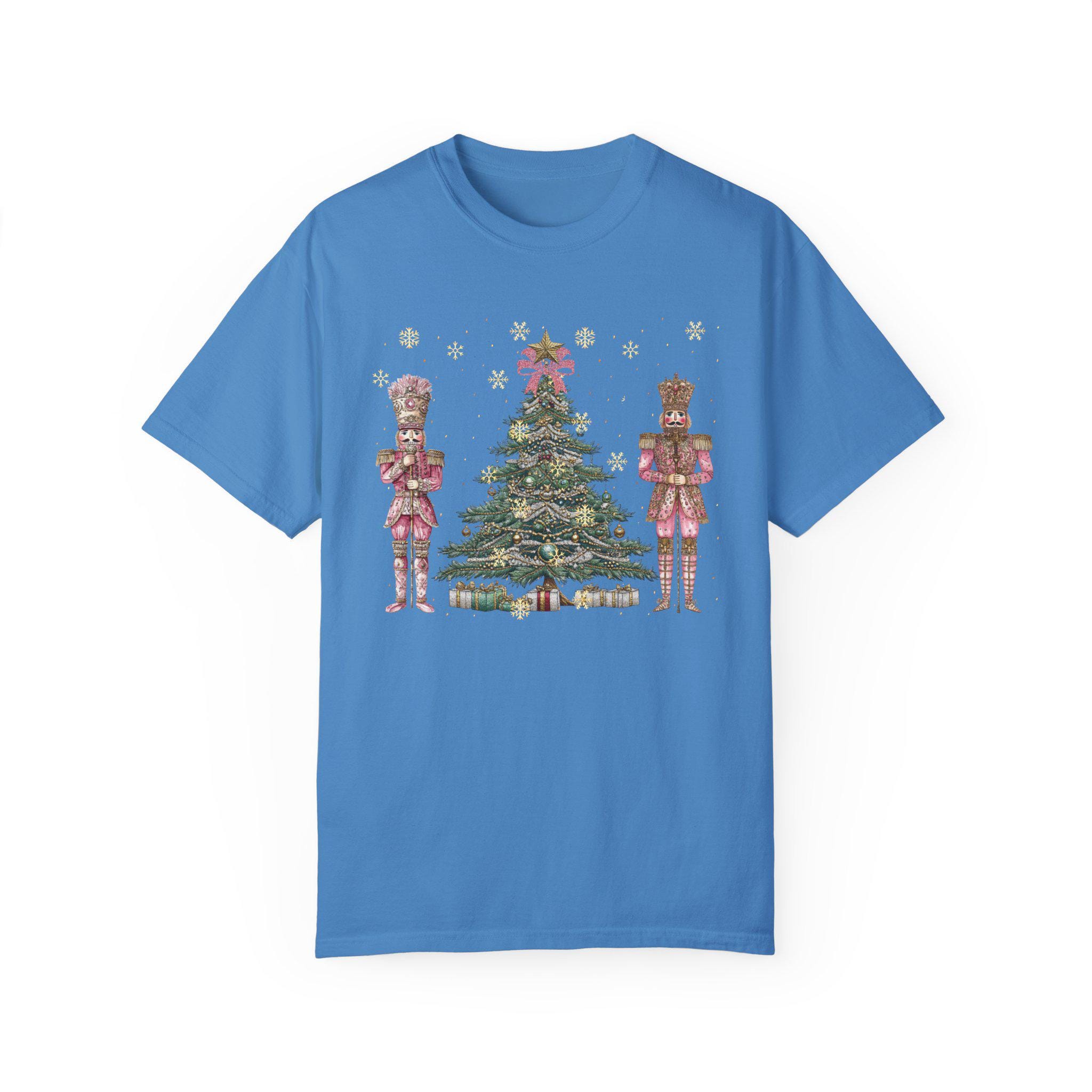 Comfort Colors Nutcracker Tree Shirt, Retro Pink Christmas Nutcracker ...