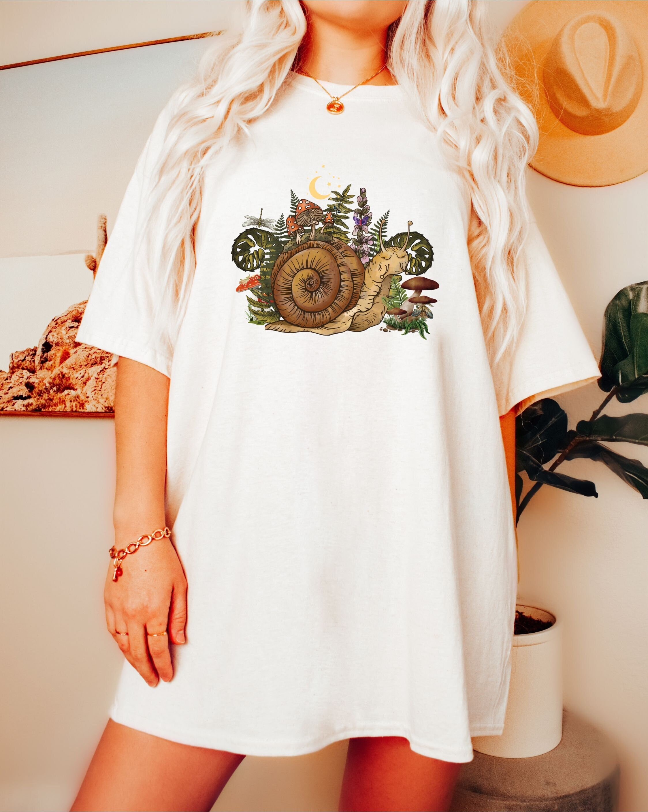 Snail Botanical Cottagecore Shirt, Goblincore Snail and Woodland ...