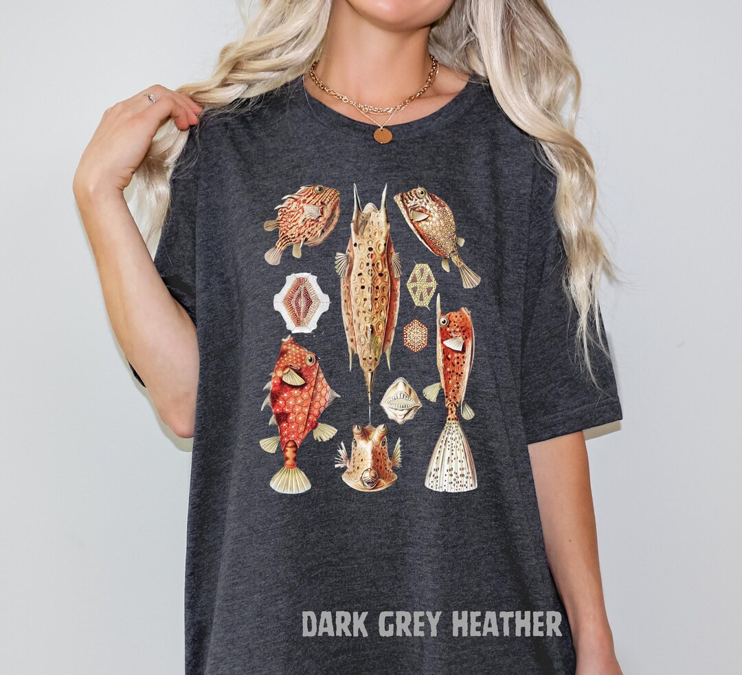 Vintage Weird Fishes Shirt, Ostraciontes Fishes T-shirt, Nautical ...