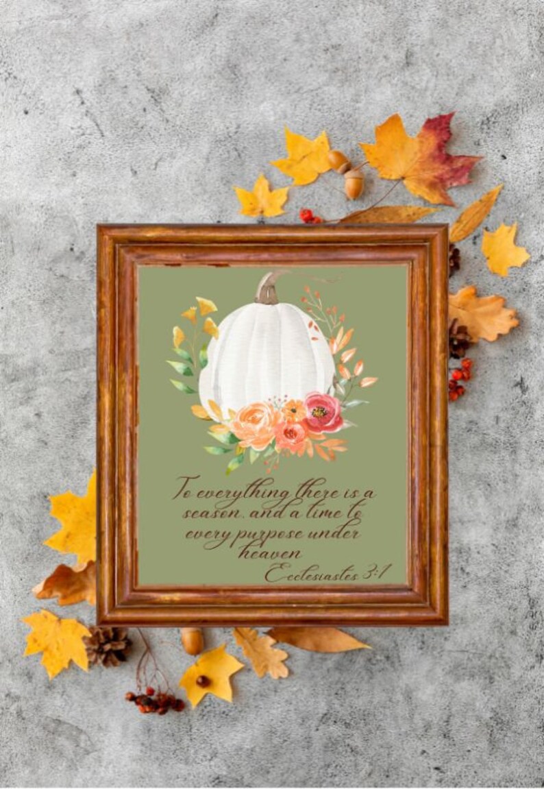 Ecclesiastes 3:1 Printable Fall Wall Decor Digital Download - Etsy