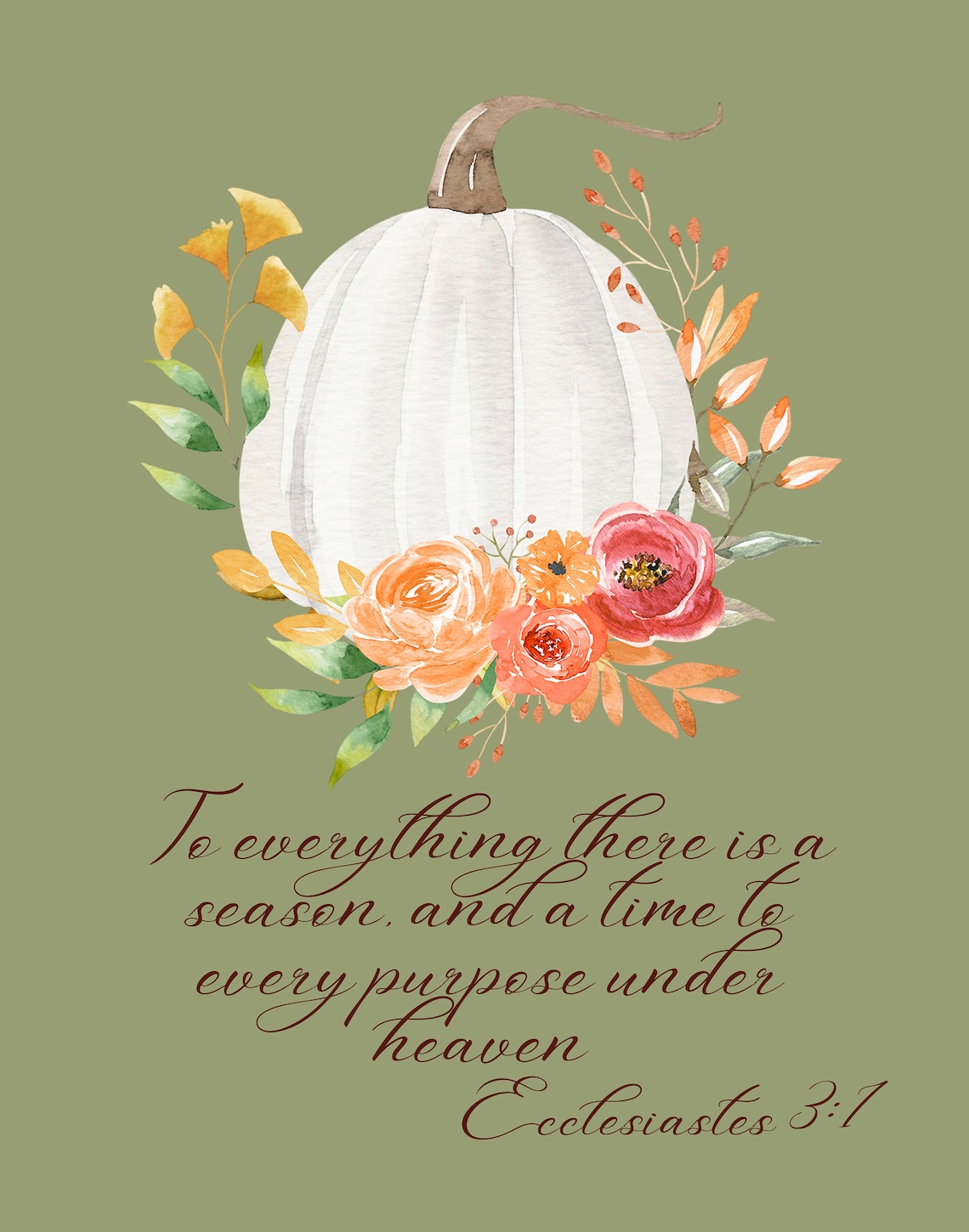 Ecclesiastes 3:1 Printable Fall Wall Decor Digital Download - Etsy