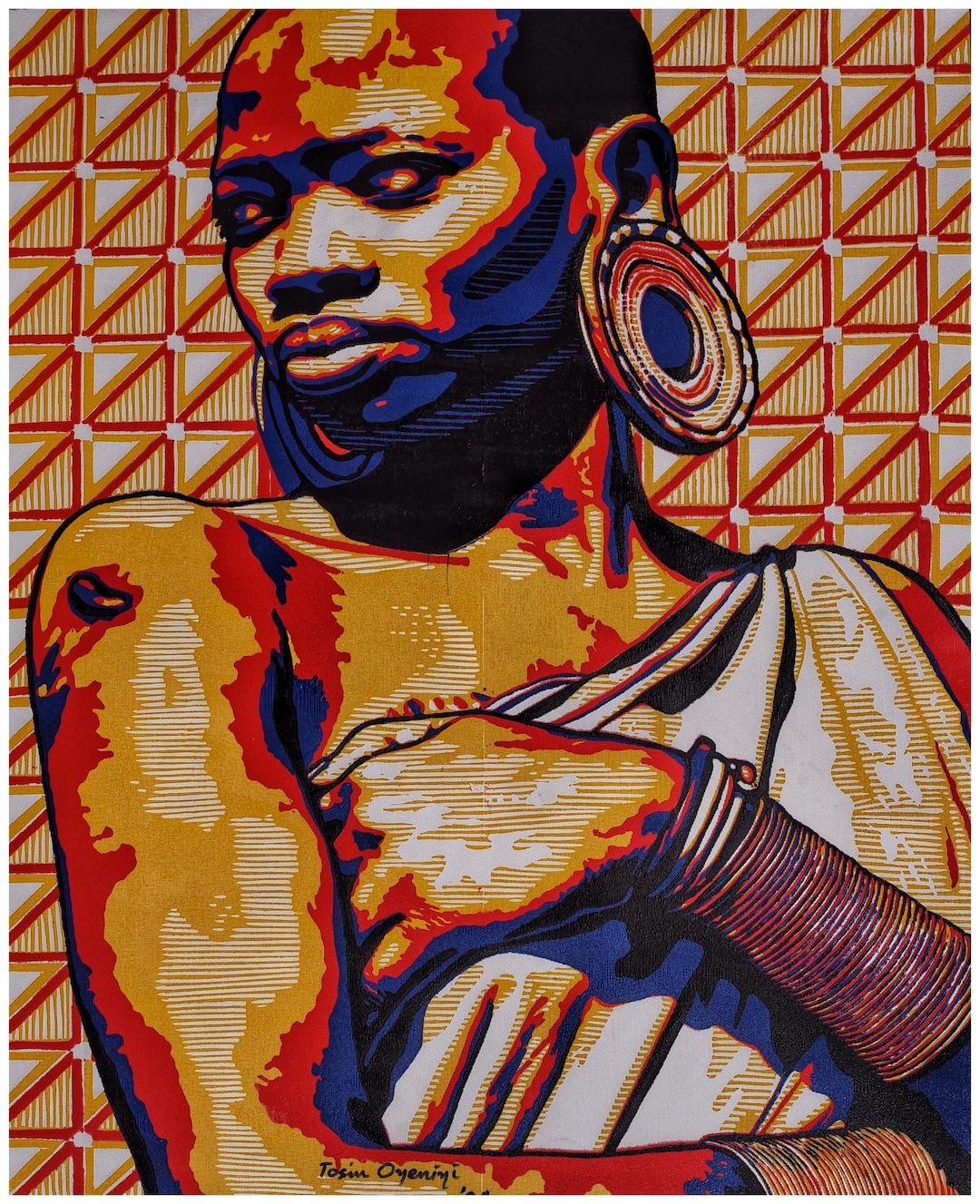 African Linocut Print on Canvas, Nigerian Art (26x34 Inches) - Etsy