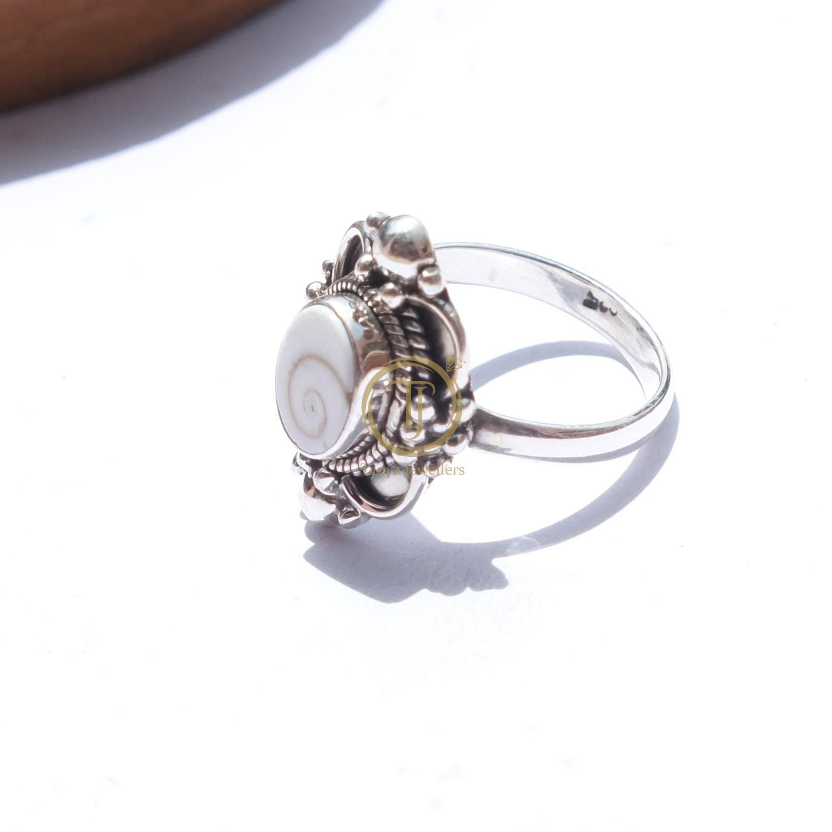 Natural Shiva Eye Shell Ring 925 Sterling Silver Ring Handmade Stacking ...